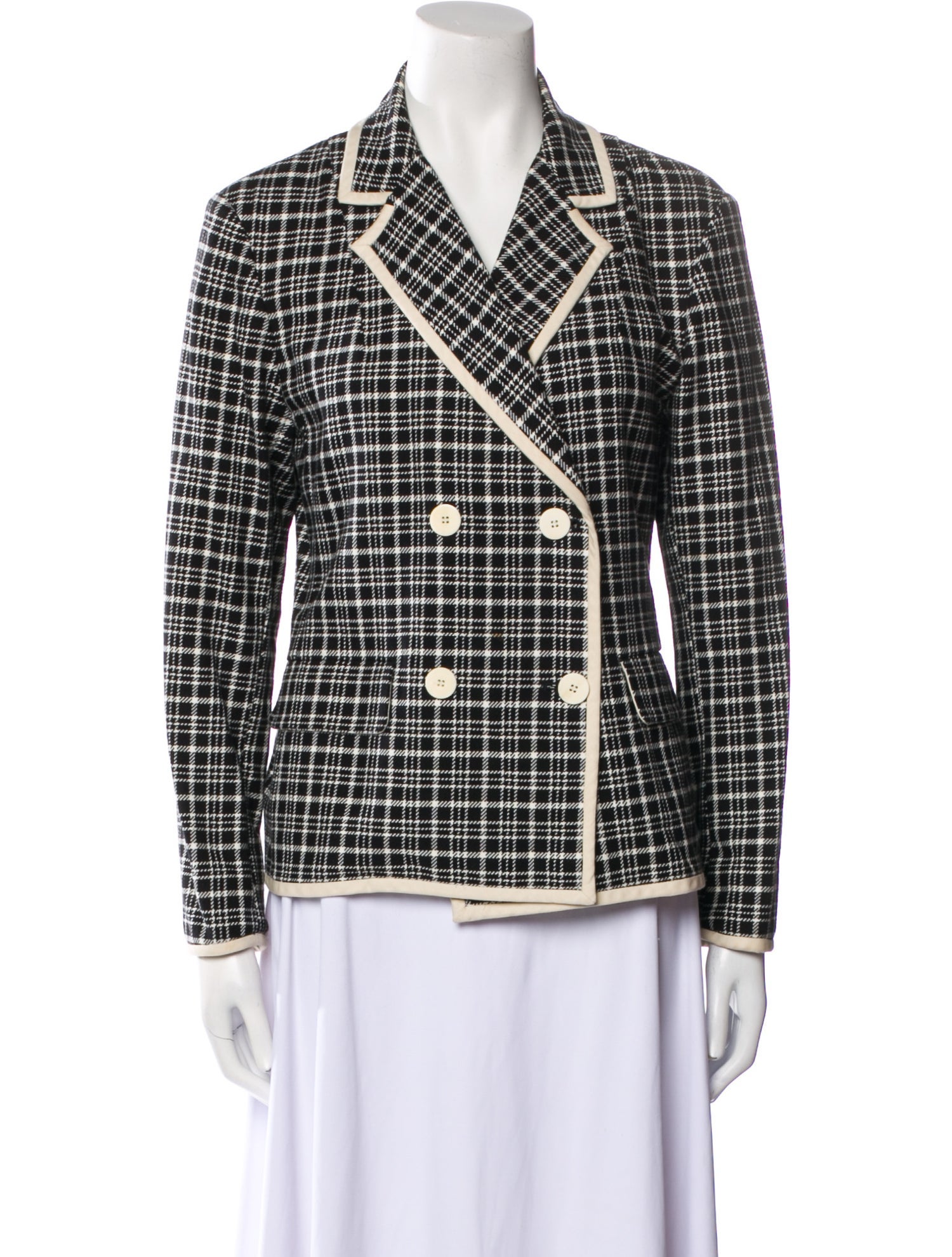 Weekend Max Mara Plaid Print Blazer - Black Jackets, Clothing ...