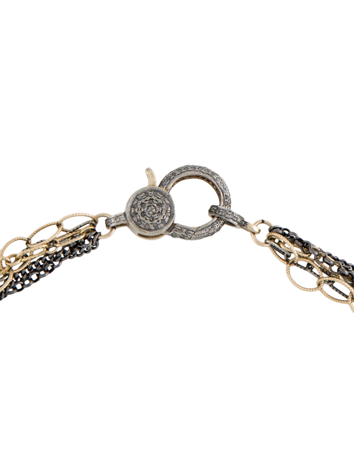 Margo Morrison Two-Tone Diamond Five Chain Necklace - Sterling Silver ...