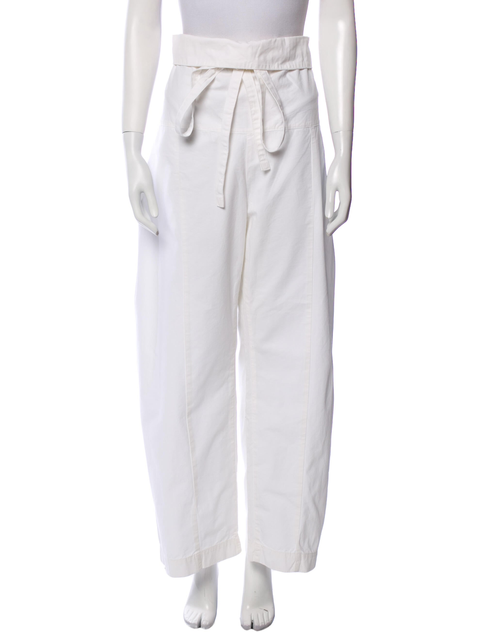 Matteau Wide Leg Pants - 14.5" Rise, White Pants, Clothing - WMATA23752 ...