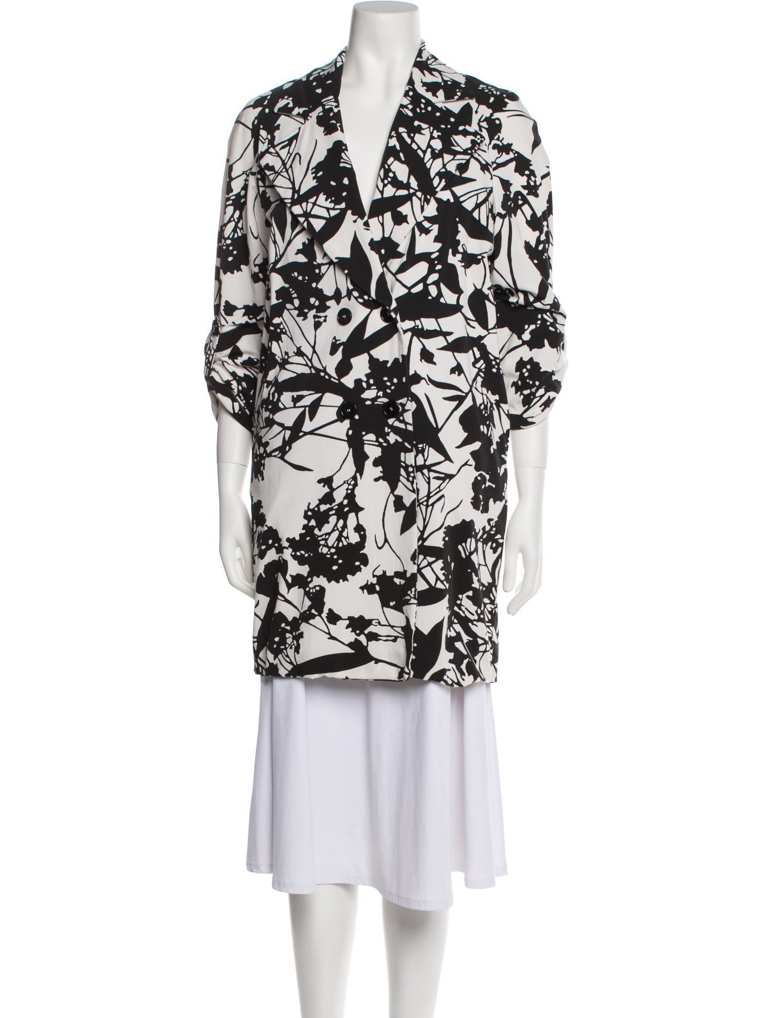 MAX&Co. Printed Trench Coat - White Coats, Clothing - WMAXA20657 | The ...