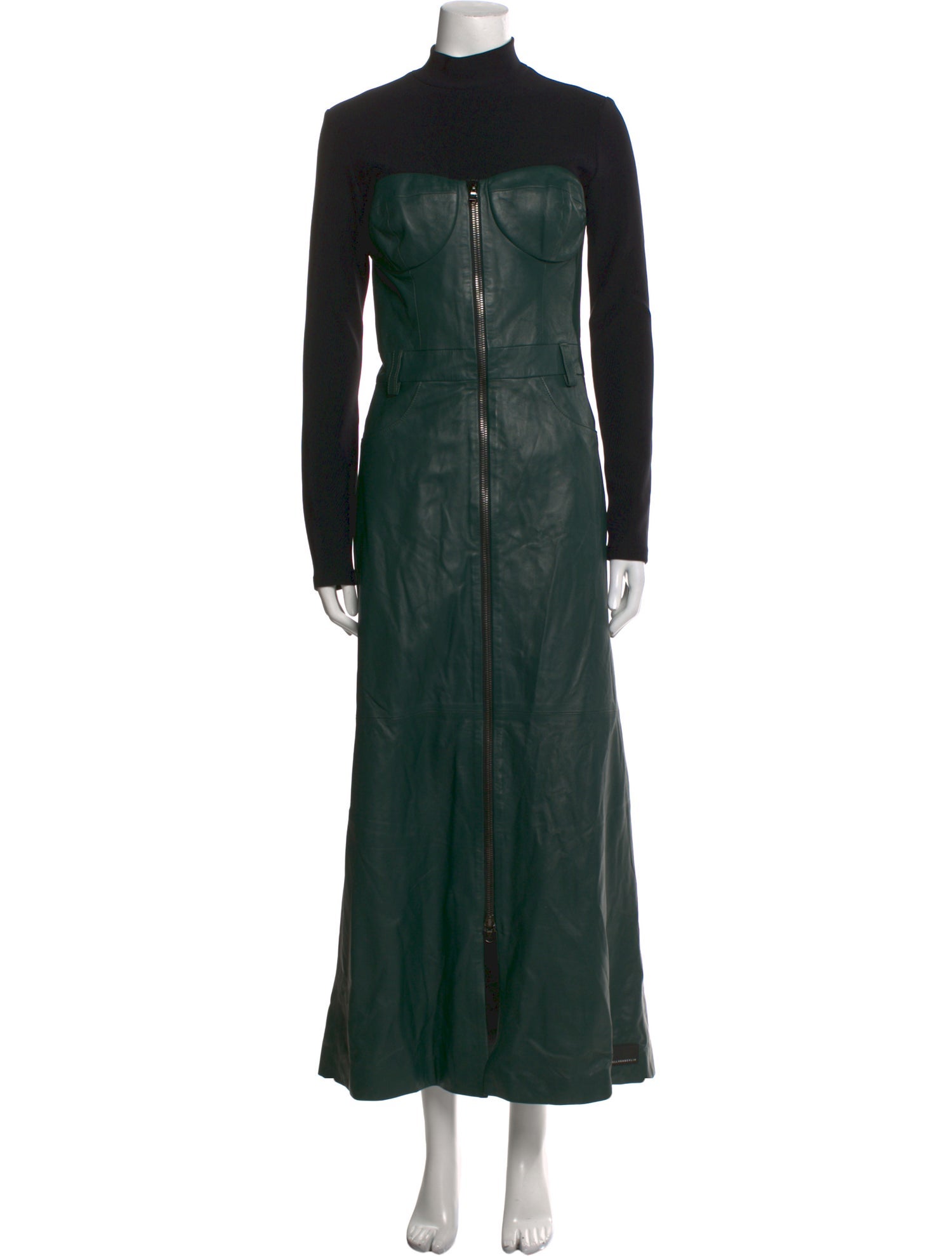 Marcell Von Berlin Lamb Leather Long Dress - Green Dresses, Clothing ...