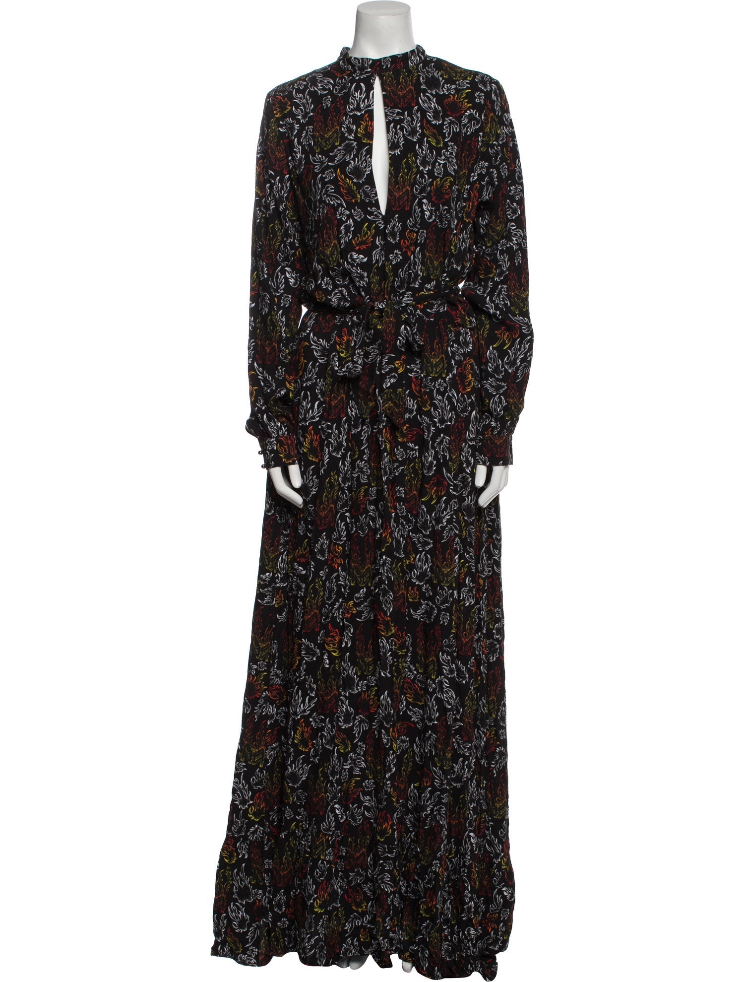 Marcell Von Berlin Floral Print Long Dress - Black Dresses, Clothing ...