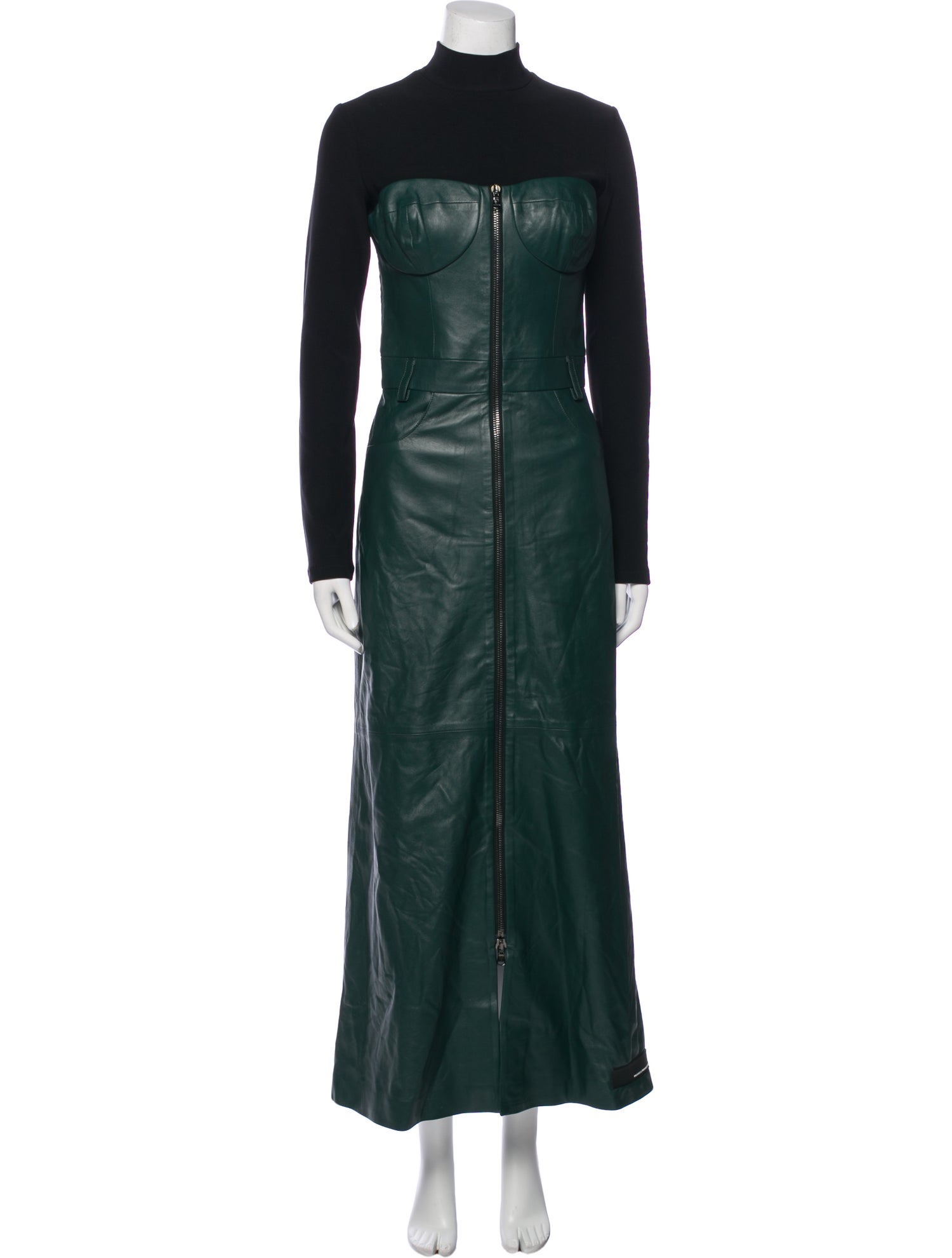 Marcell Von Berlin Leather Long Dress - Green Dresses, Clothing ...