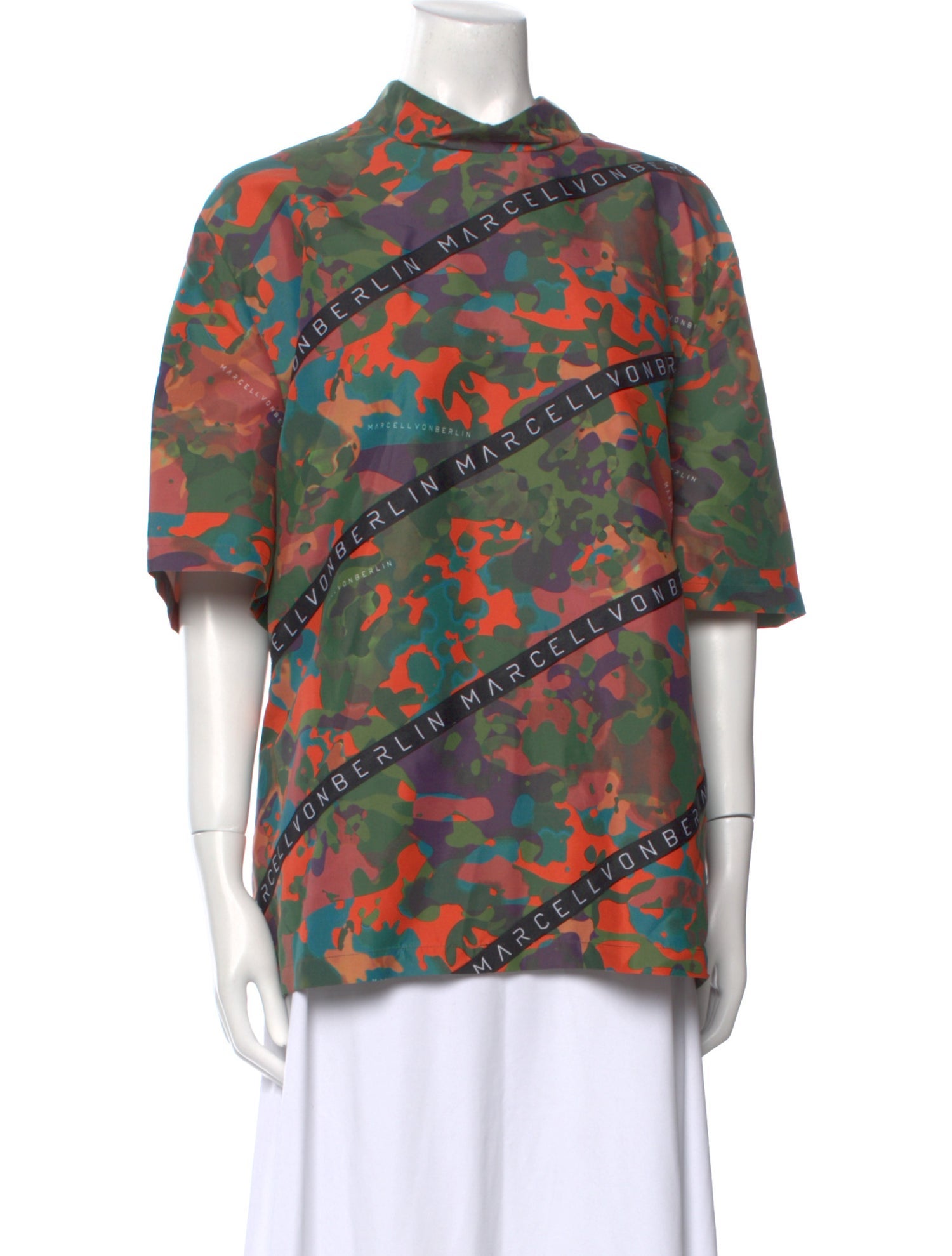 Marcell Von Berlin Printed Cowl Neck Blouse w/ Tags - Green Tops ...