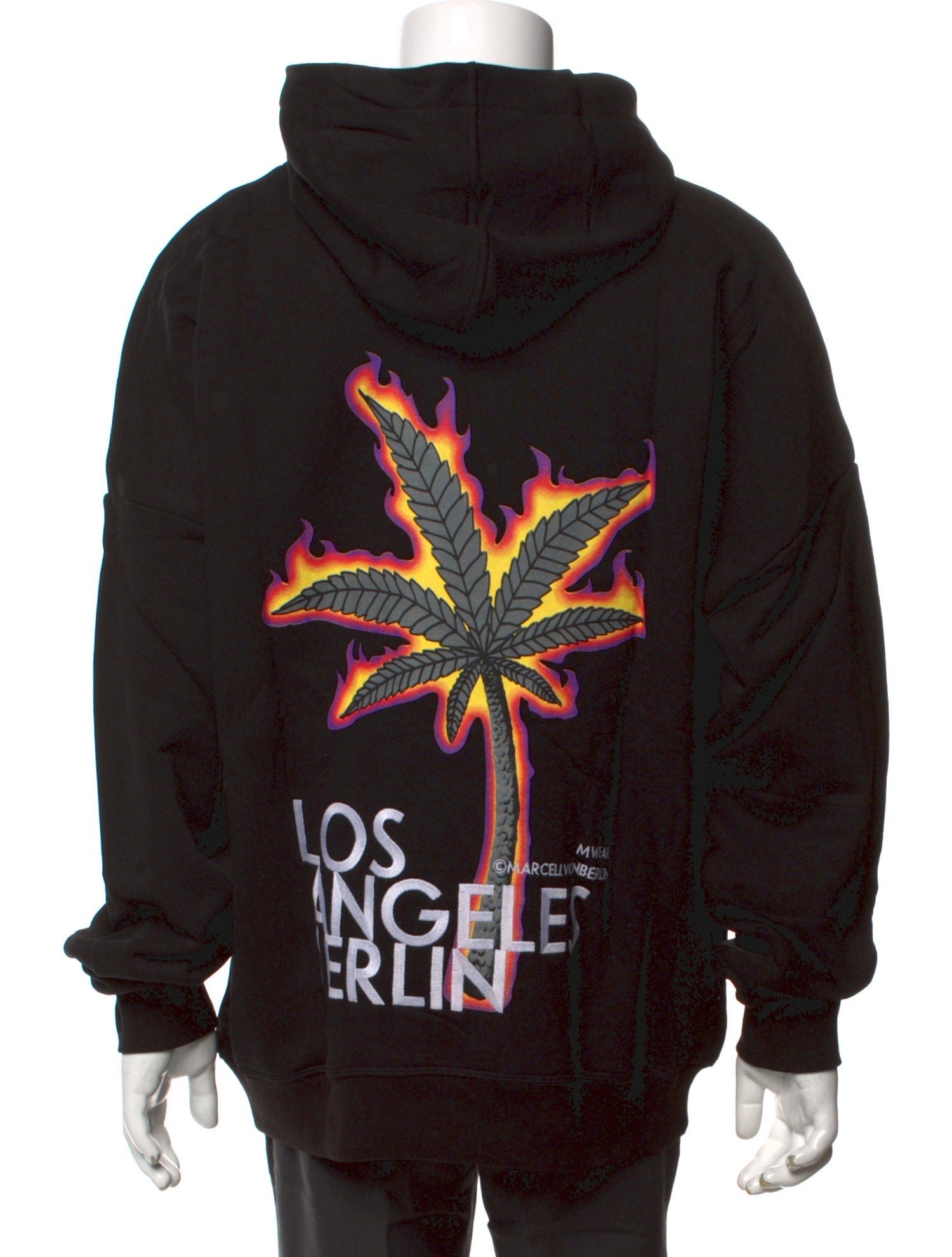 Marcell Von Berlin Graphic Print V-Neck Hoodie - Black Sweatshirts ...