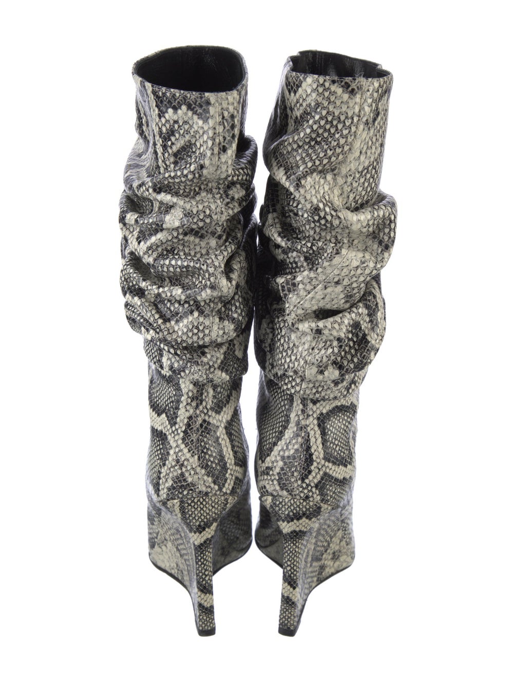 Marcell Von Berlin Embossed Leather Animal Print Boots - White Boots ...