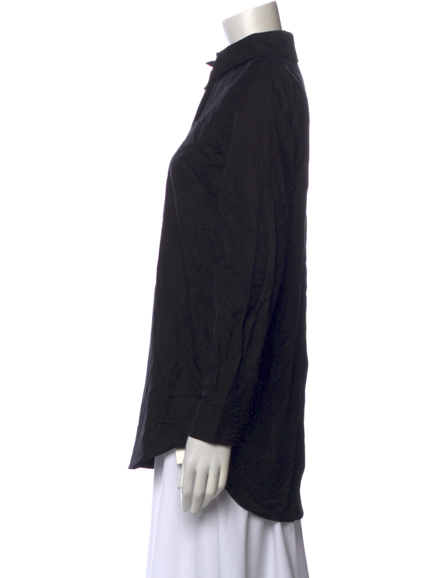 Marcell Von Berlin Long Sleeve Button-Up Top - Black Tops, Clothing ...