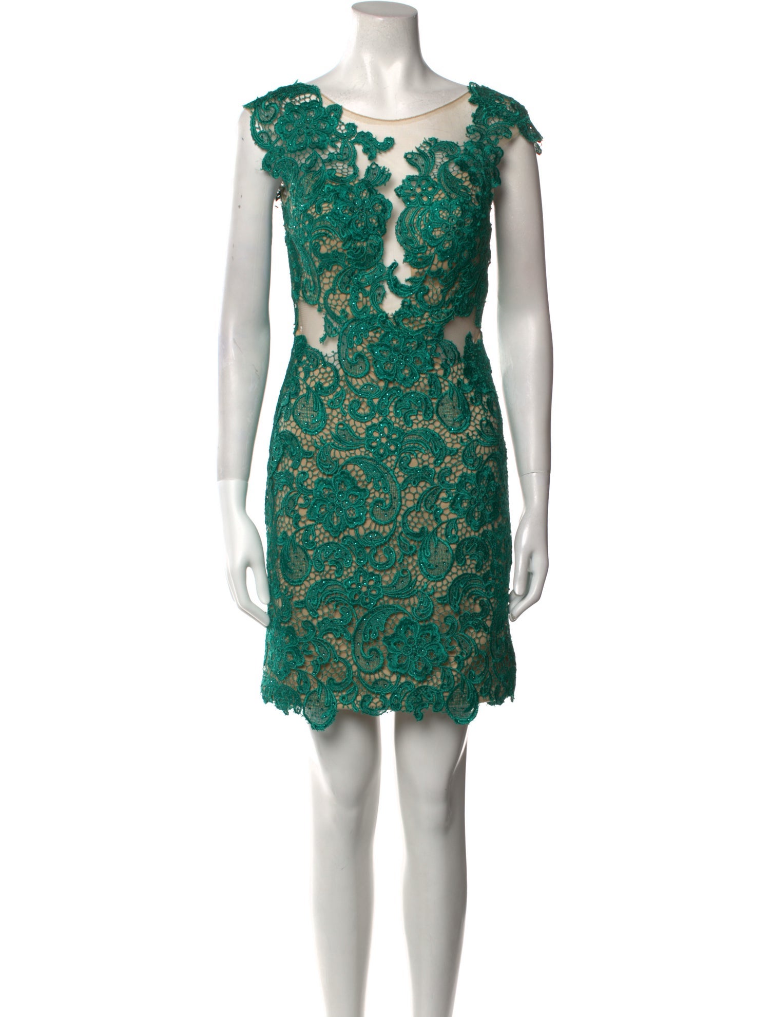 Mac Duggal Lace Pattern Mini Dress - Green Dresses, Clothing ...