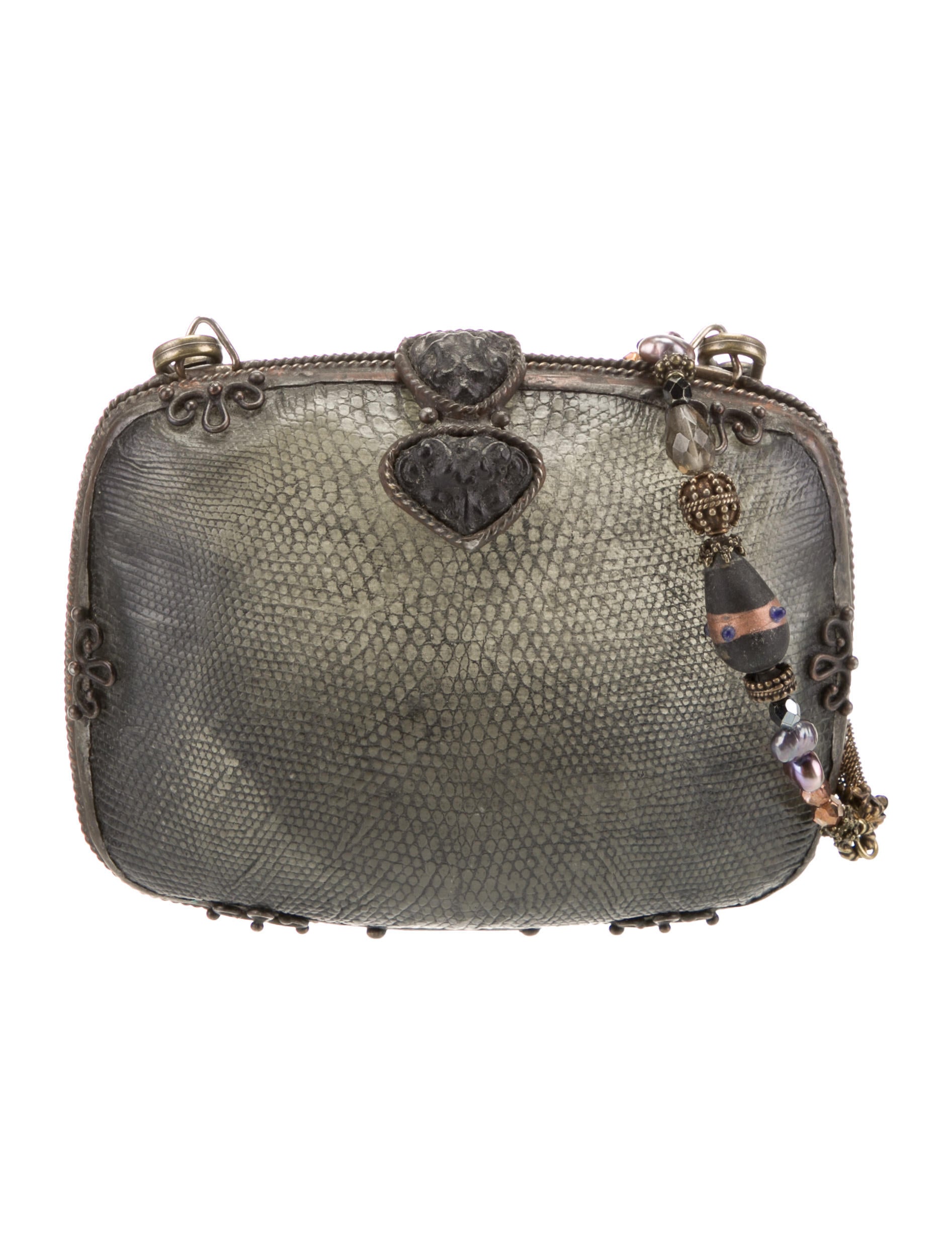 Maya Evangelista Metal Evening Bag - Grey Evening Bags, Handbags ...