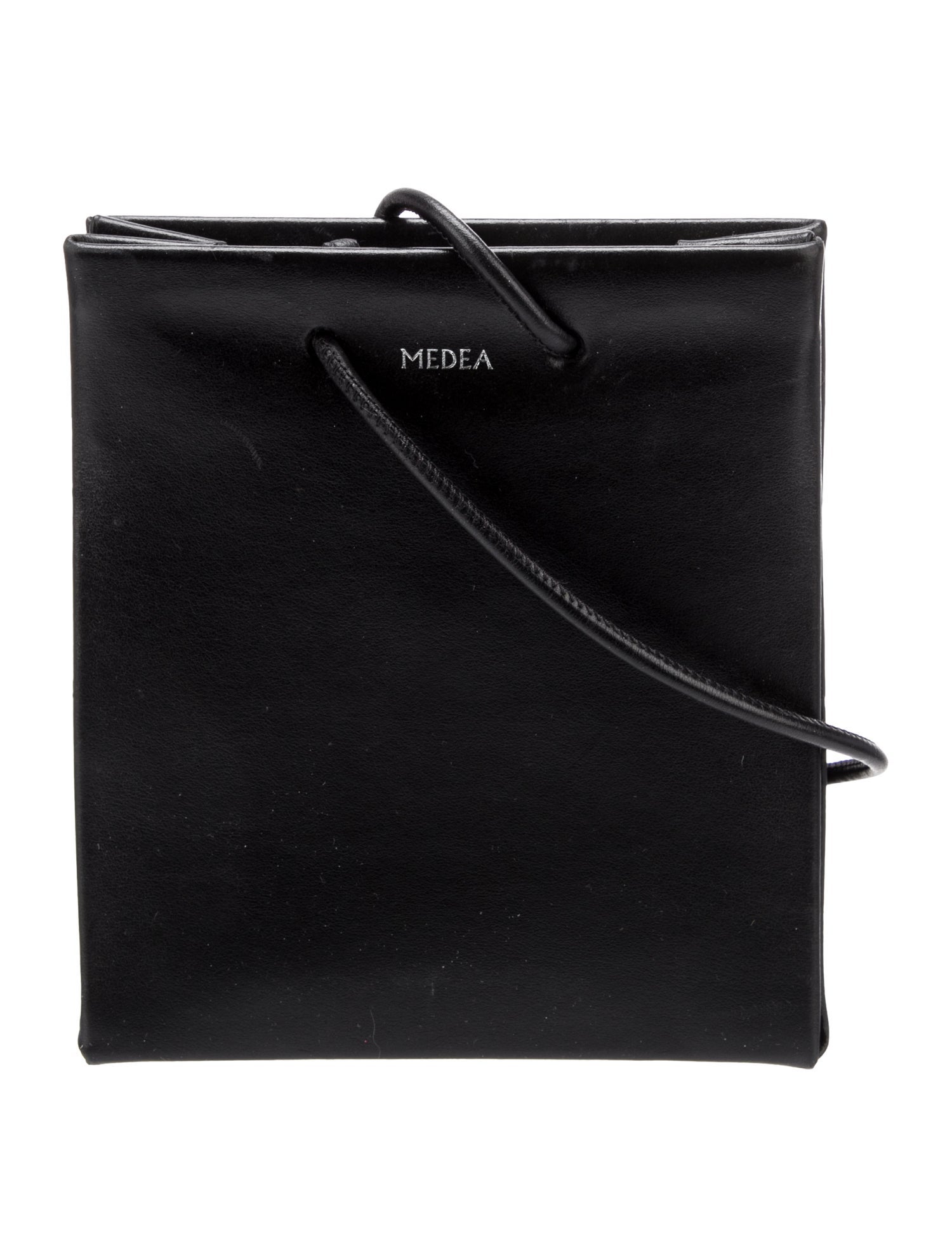 Medea Solid Leather Shoulder Bag - Black Shoulder Bags, Handbags ...