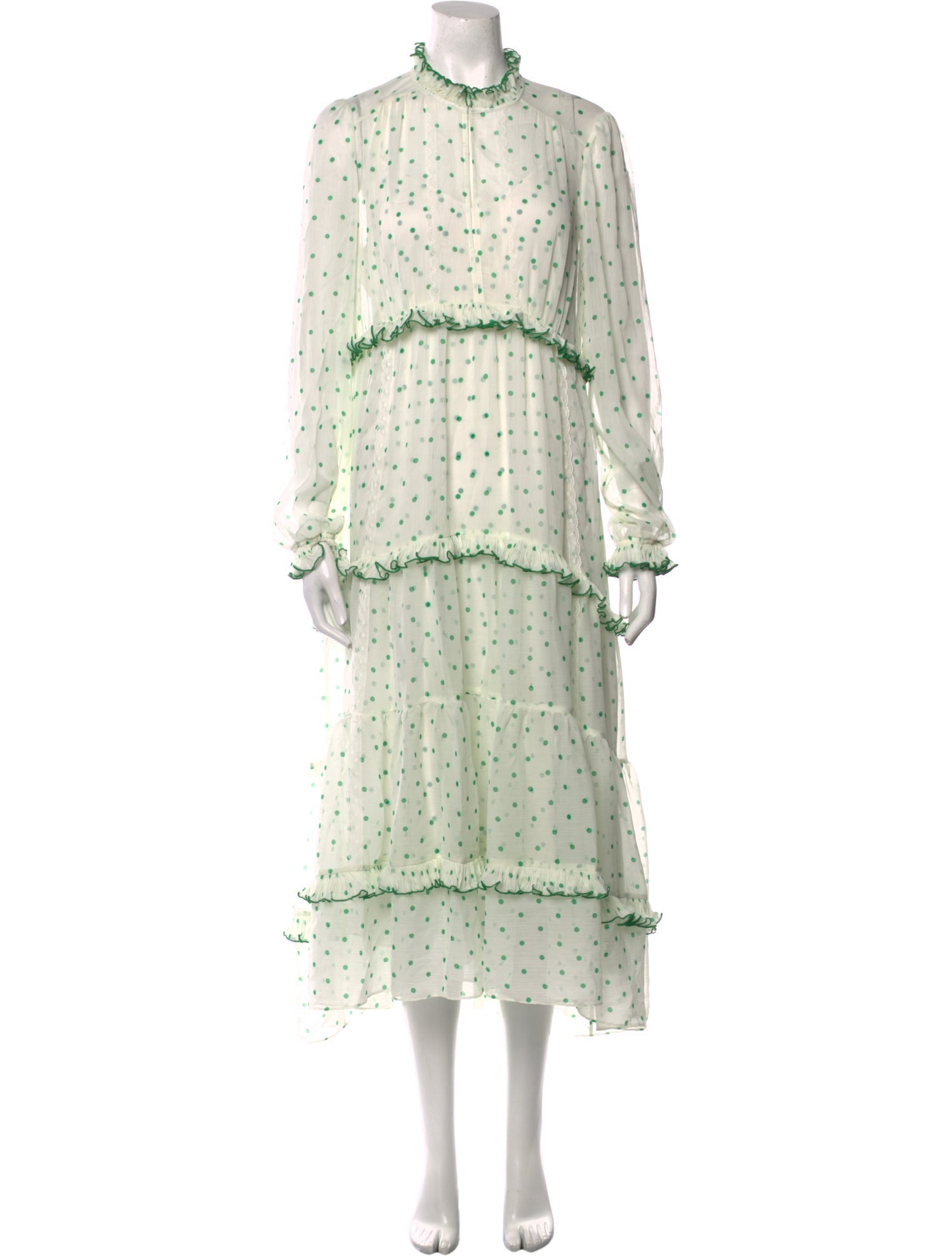 ME+EM Polka Dot Print Midi Length Dress - Green Dresses, Clothing ...