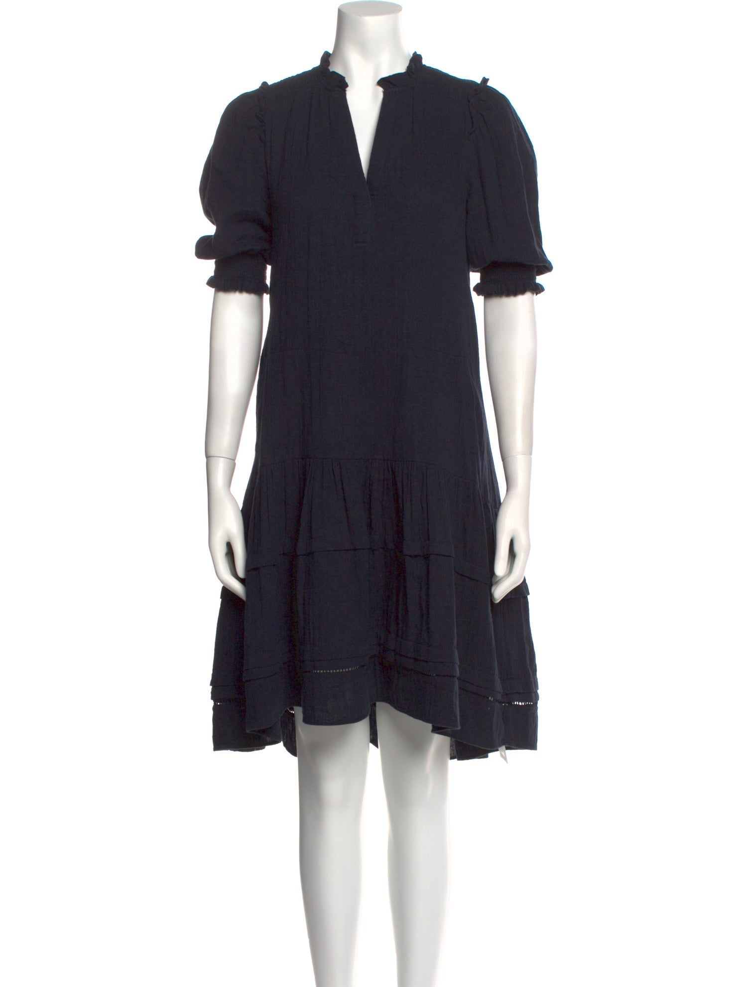 ME+EM V-Neck Mini Dress - Blue Dresses, Clothing - WMEEM24637 | The ...