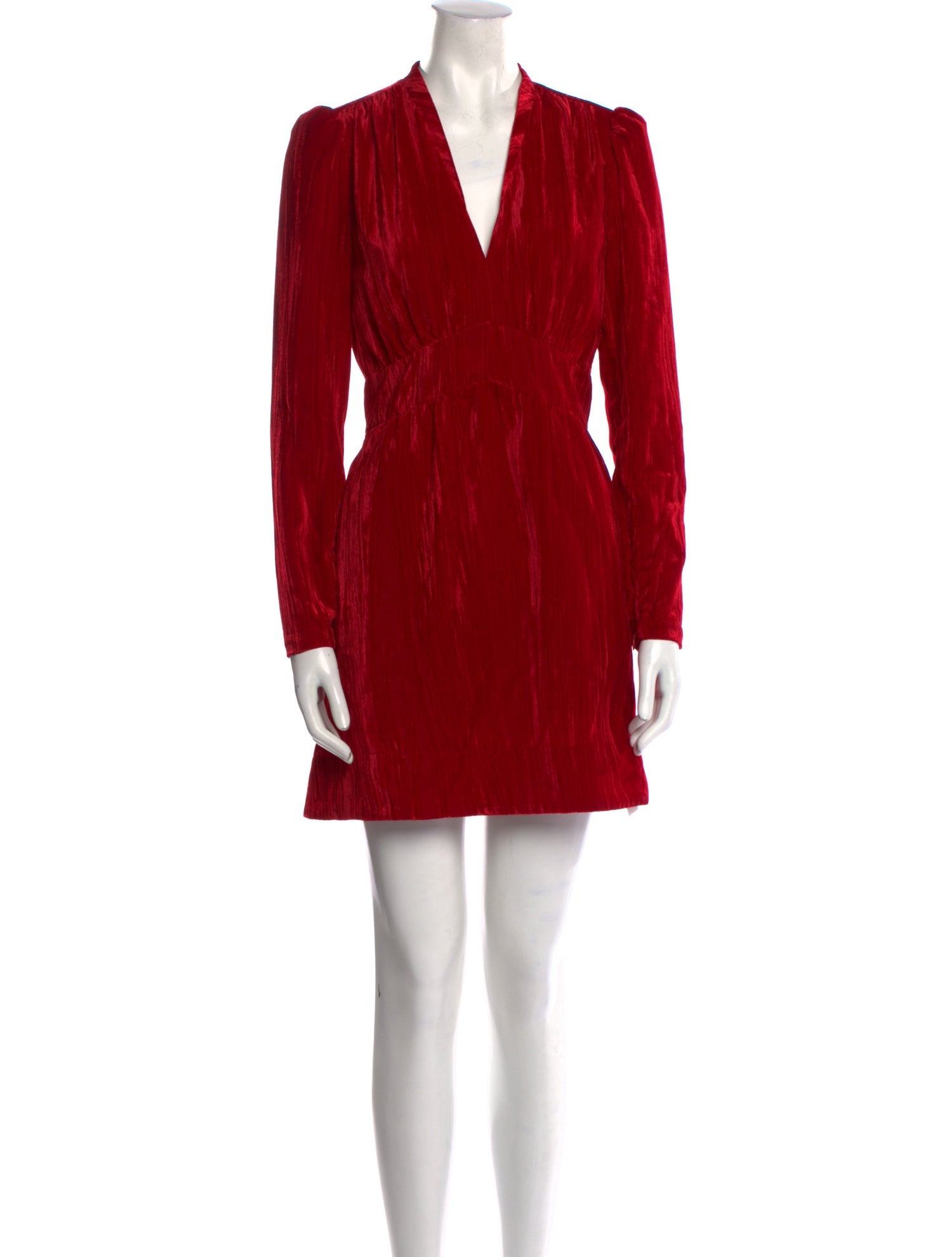 ME+EM V-Neck Mini Dress - Red Dresses, Clothing - WMEEM24658 | The RealReal