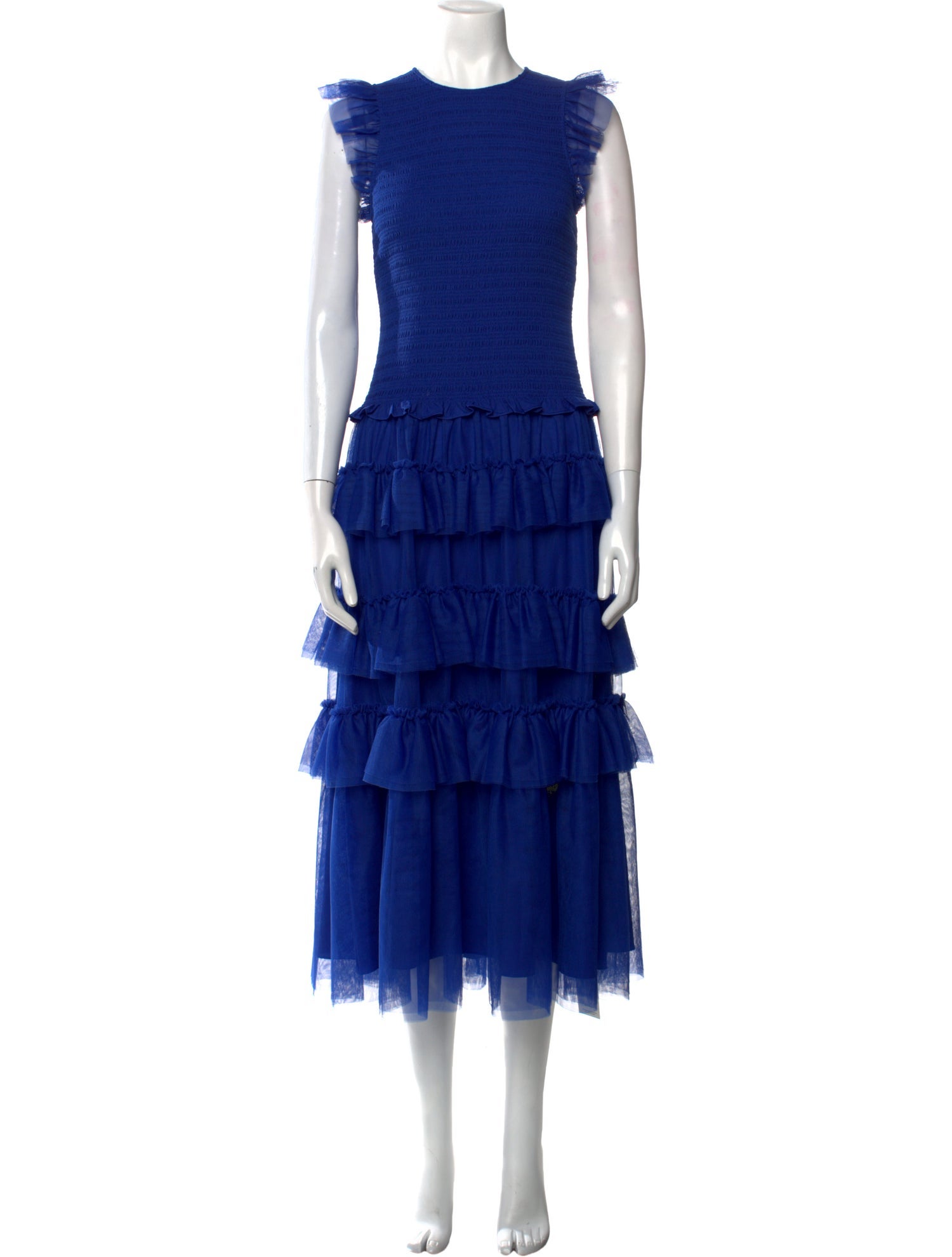 ME+EM Crew Neck Long Dress - Blue Dresses, Clothing - WMEEM26013 | The ...