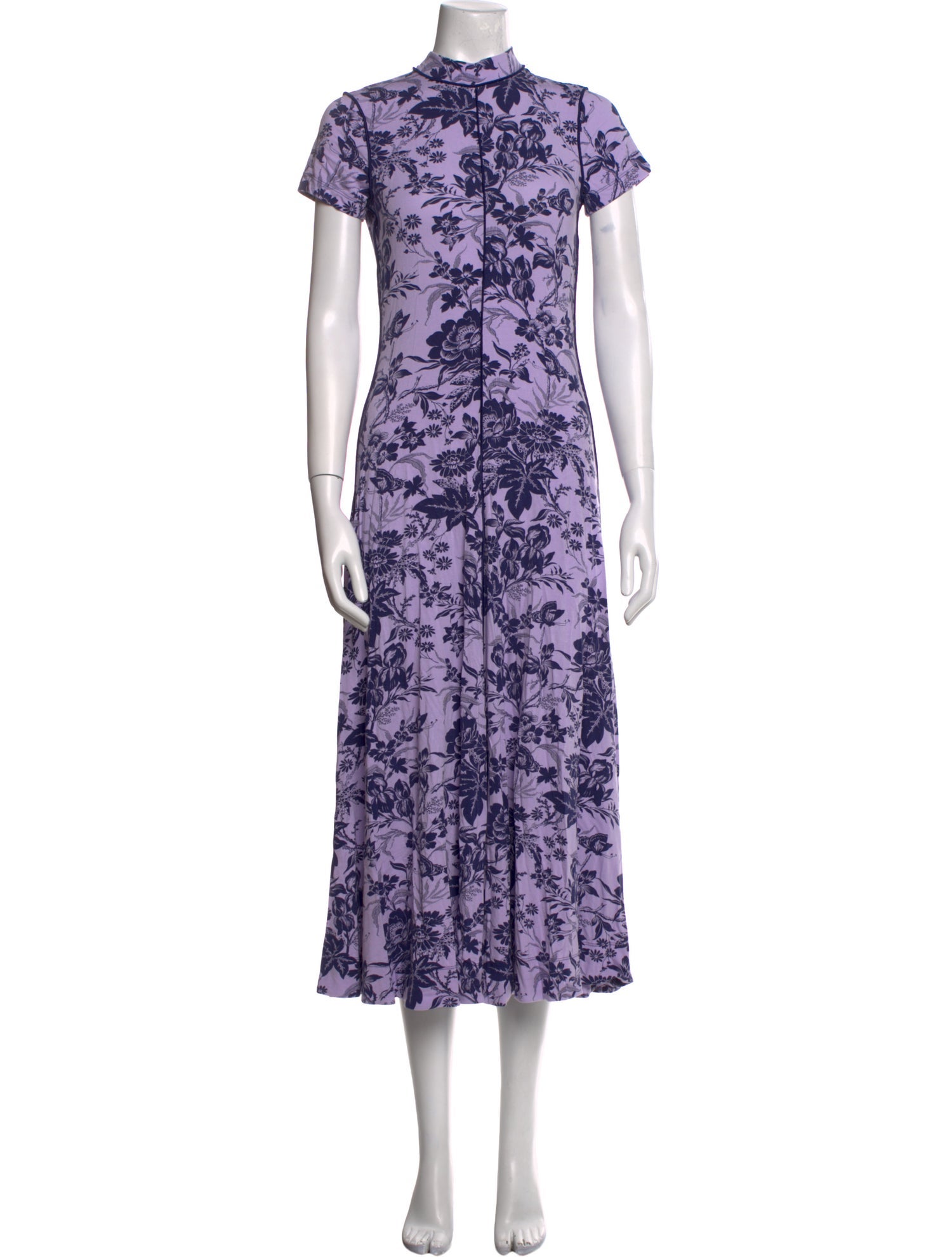 ME+EM Floral Print Long Dress - Purple Dresses, Clothing - WMEEM27225 ...