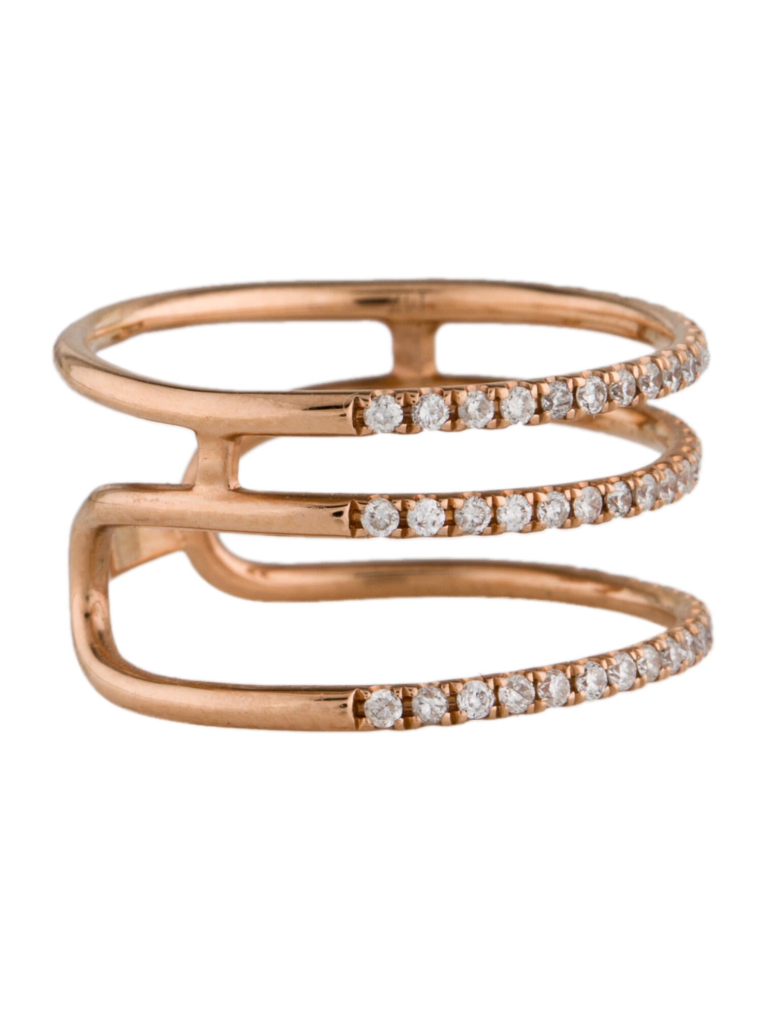 Meira T 14K Diamond Triple Layer Ring - 14K Rose Gold Band, Rings ...