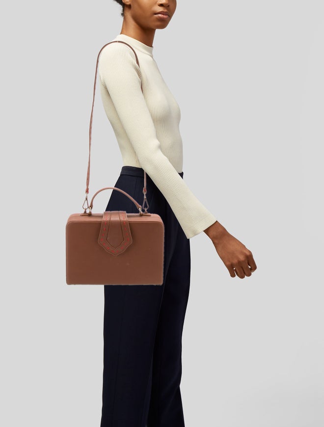 Mehry Mu Leather Handle Bag - Brown Handle Bags, Handbags - WMEMU20222 ...