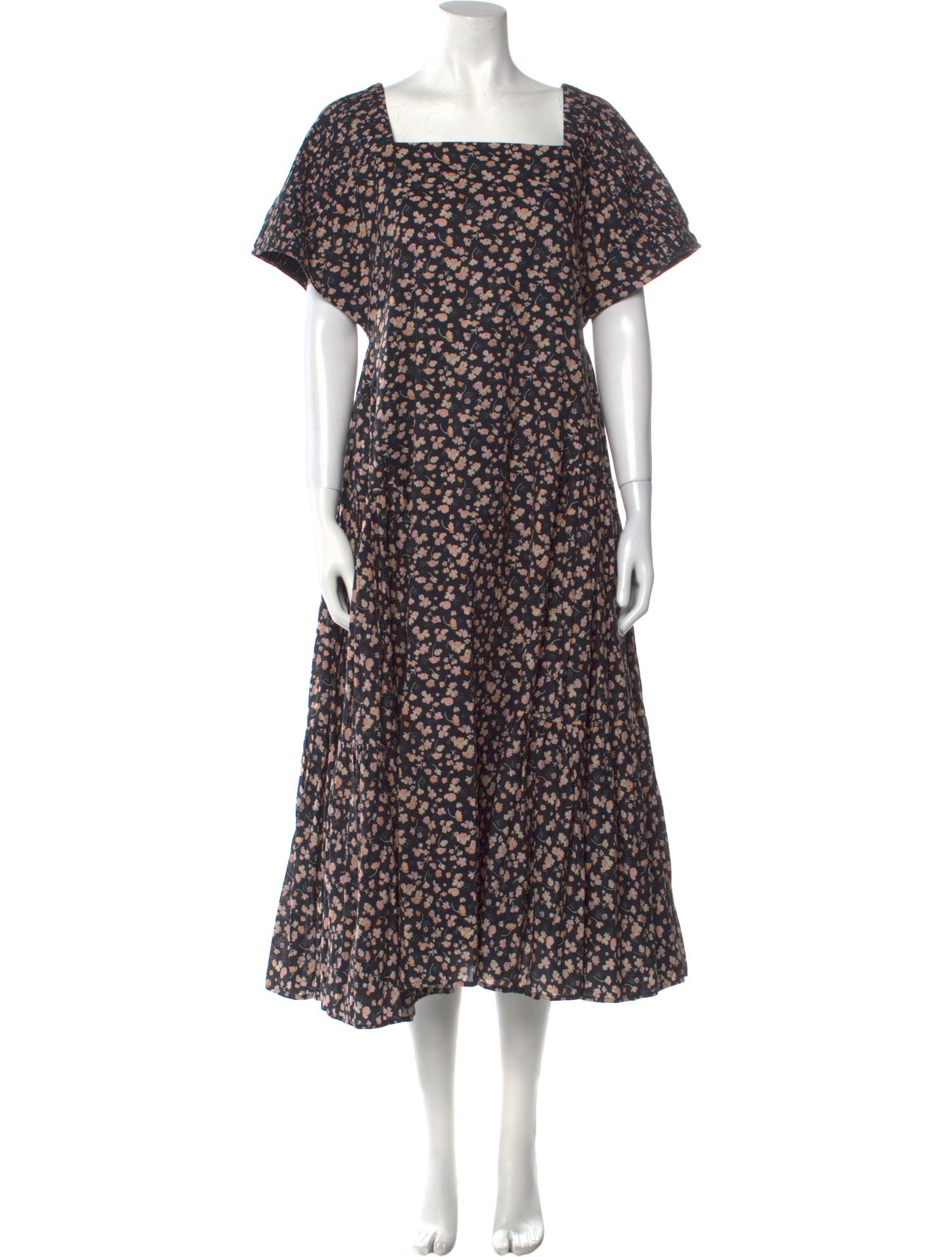 Merlette Floral Print Long Dress - Black Dresses, Clothing - WMERT22990 ...