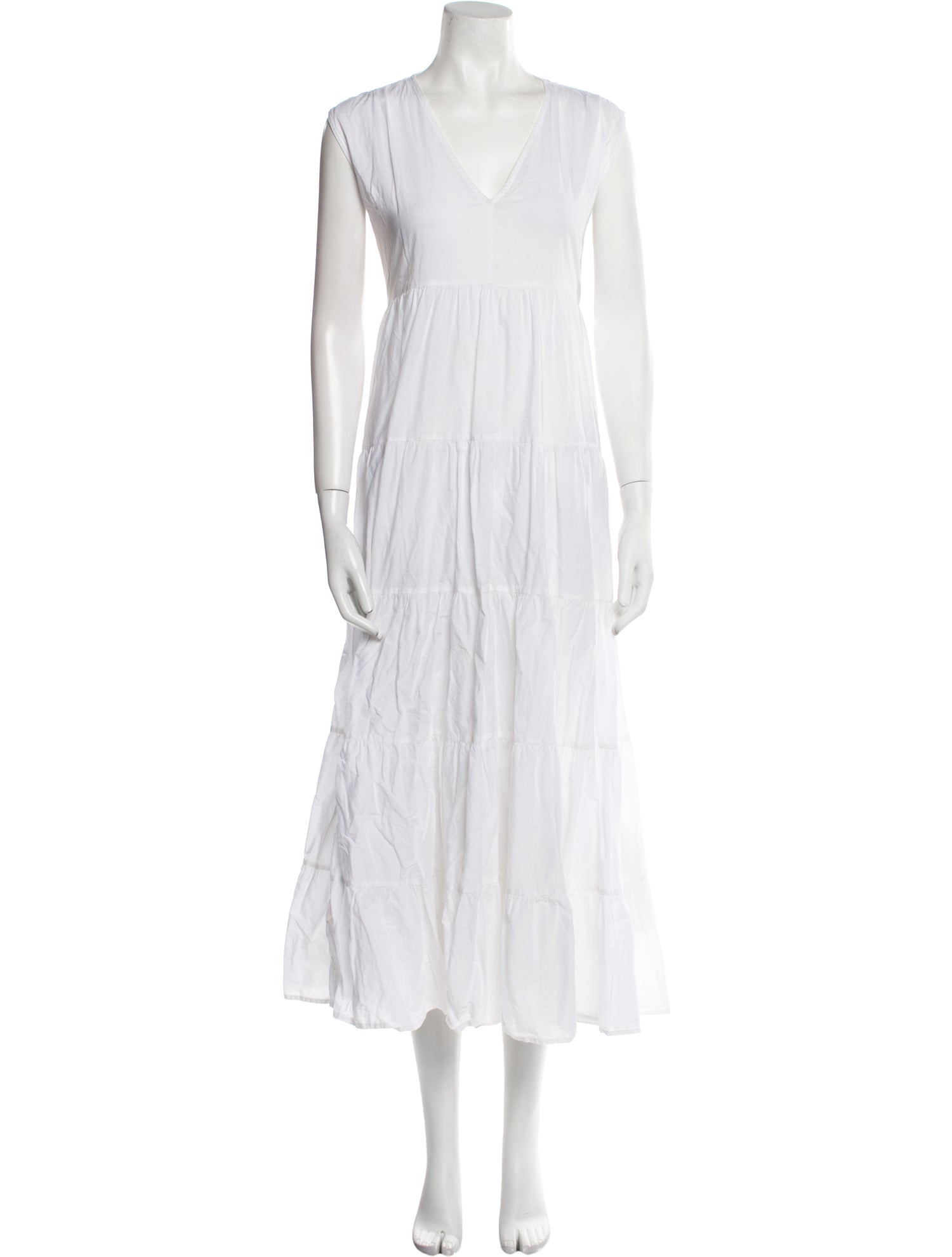 Merlette V-Neck Long Dress - White Dresses, Clothing - WMERT23488 | The ...