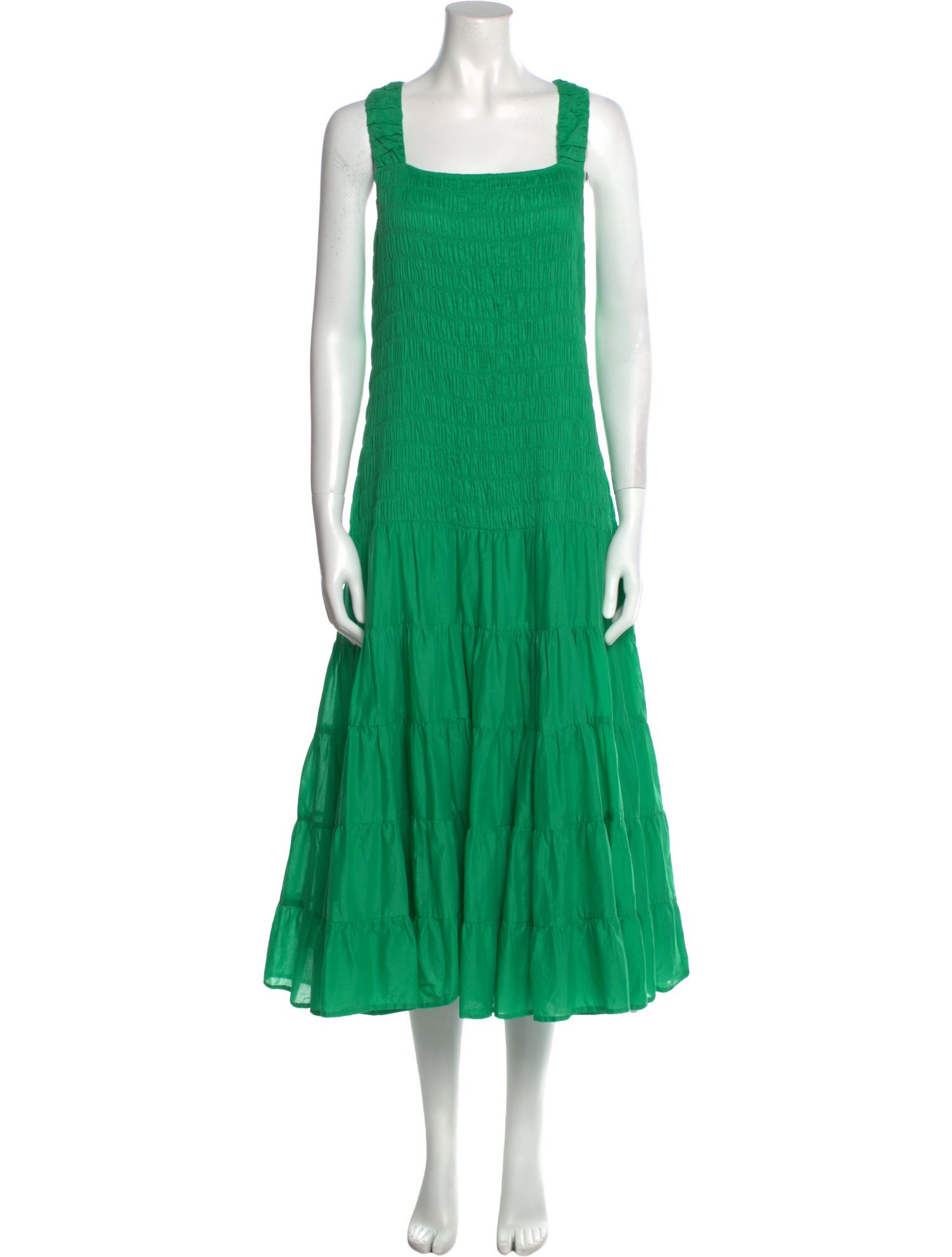Merlette Square Neckline Long Dress - Green Dresses, Clothing ...