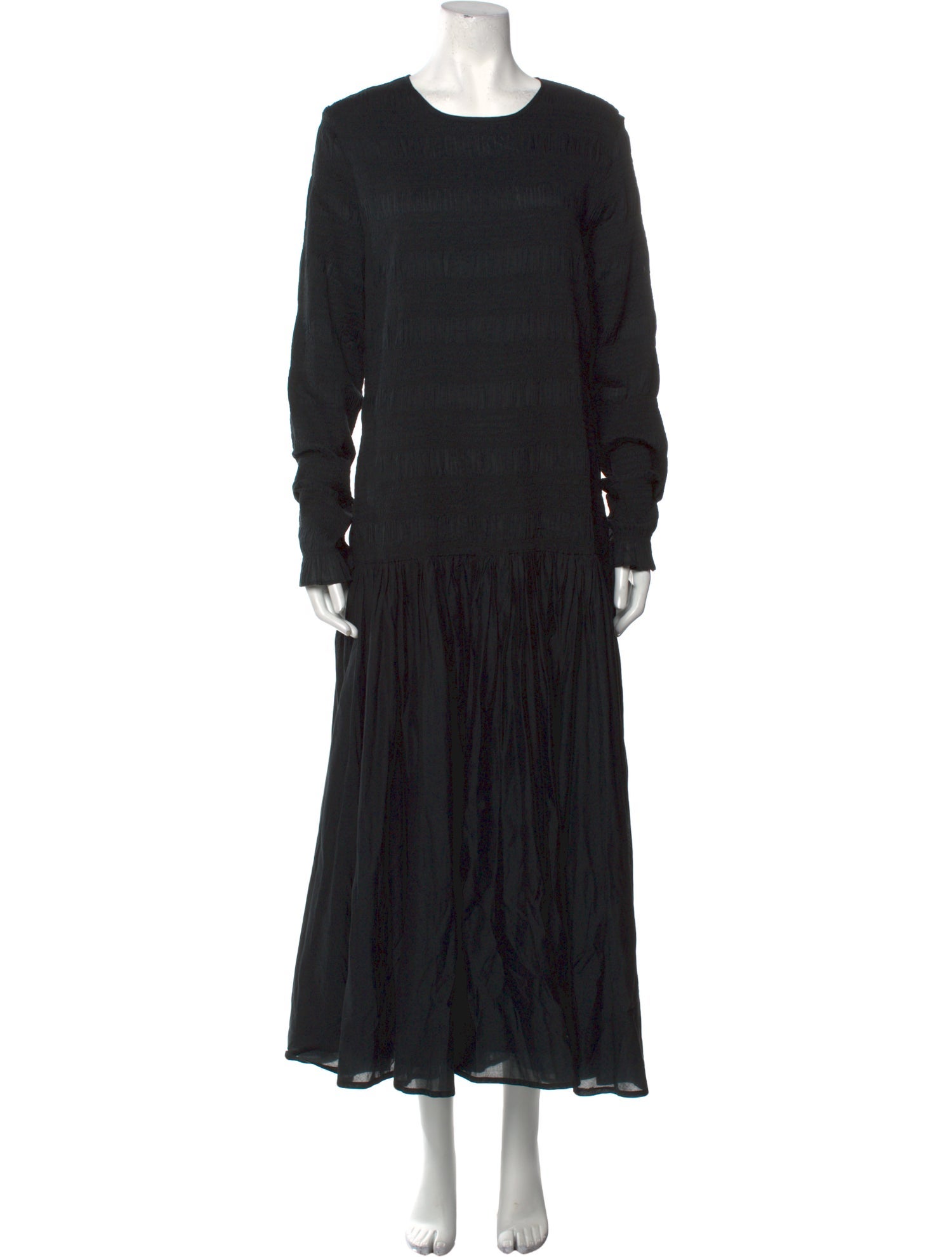 Merlette Crew Neck Long Dress - Black Dresses, Clothing - WMERT23916 ...