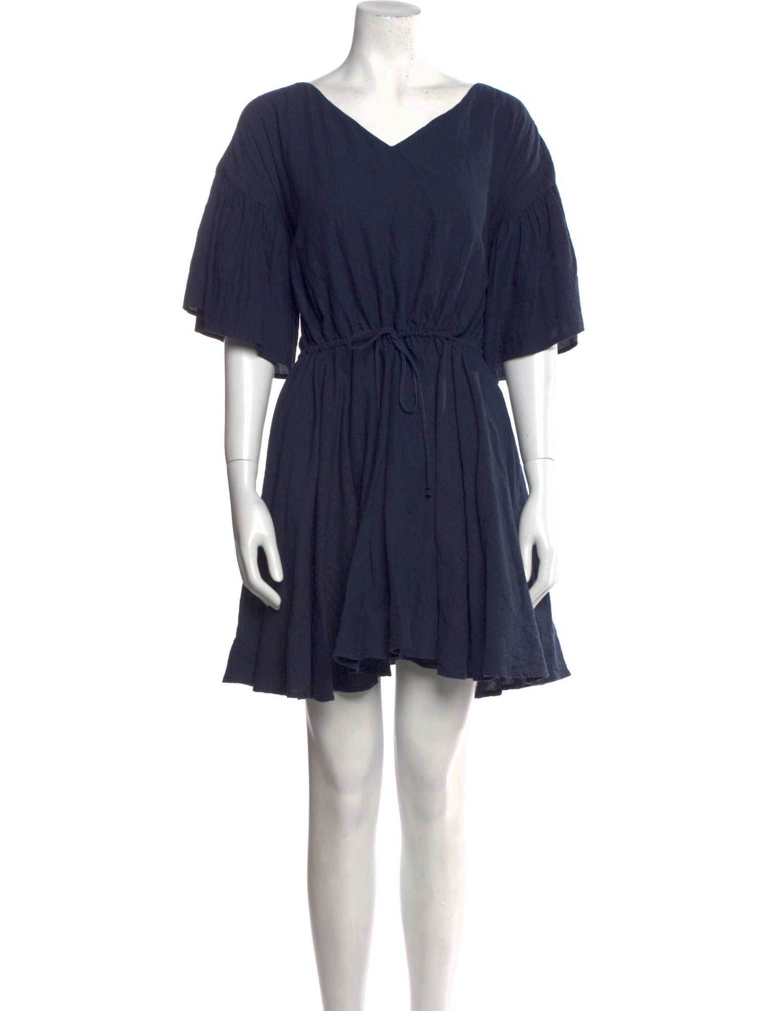 Merlette V-Neck Mini Dress - Blue Dresses, Clothing - WMERT24066 | The ...