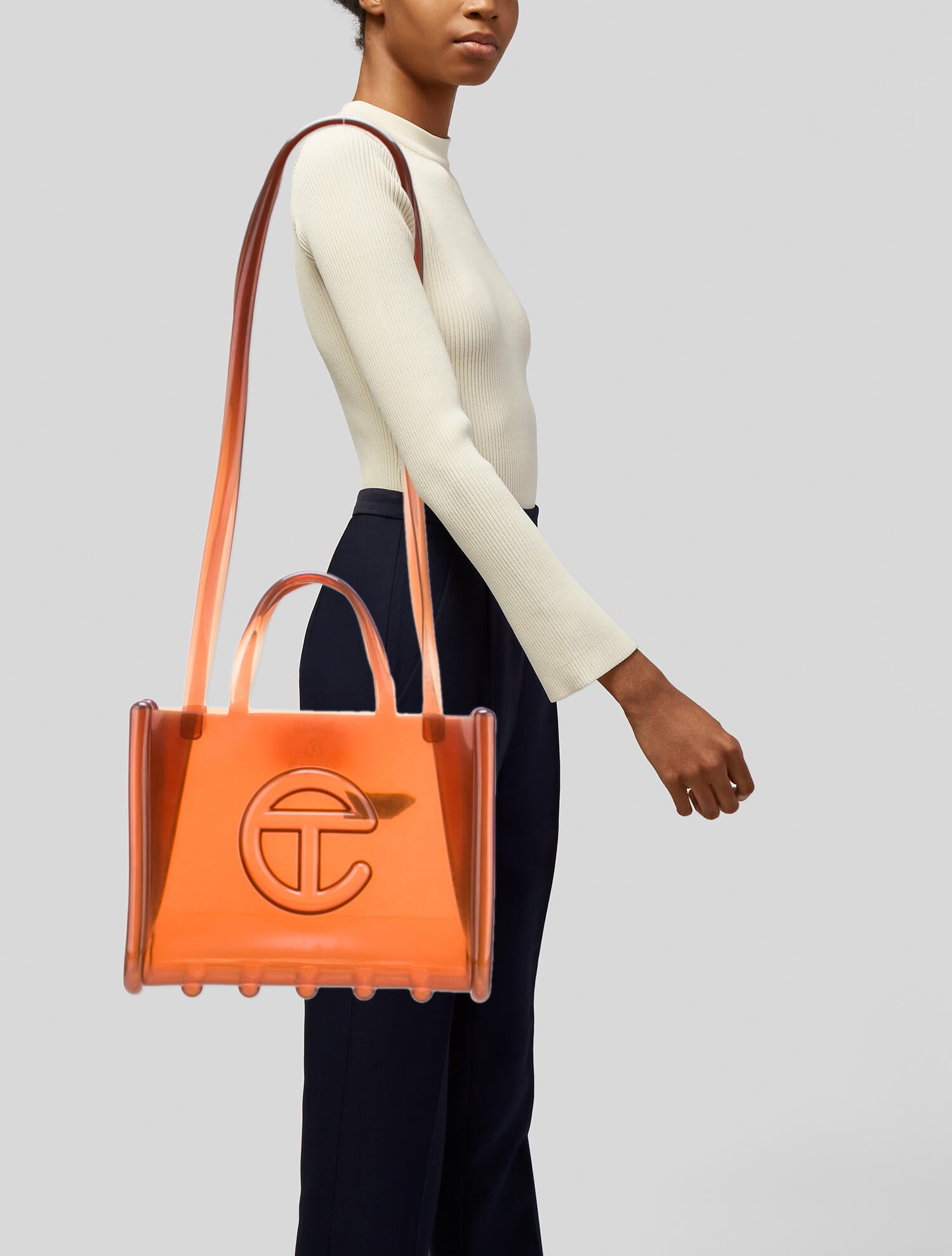 Melissa x TELFAR Medium Clear Brown Jelly Shopper - Brown Totes ...