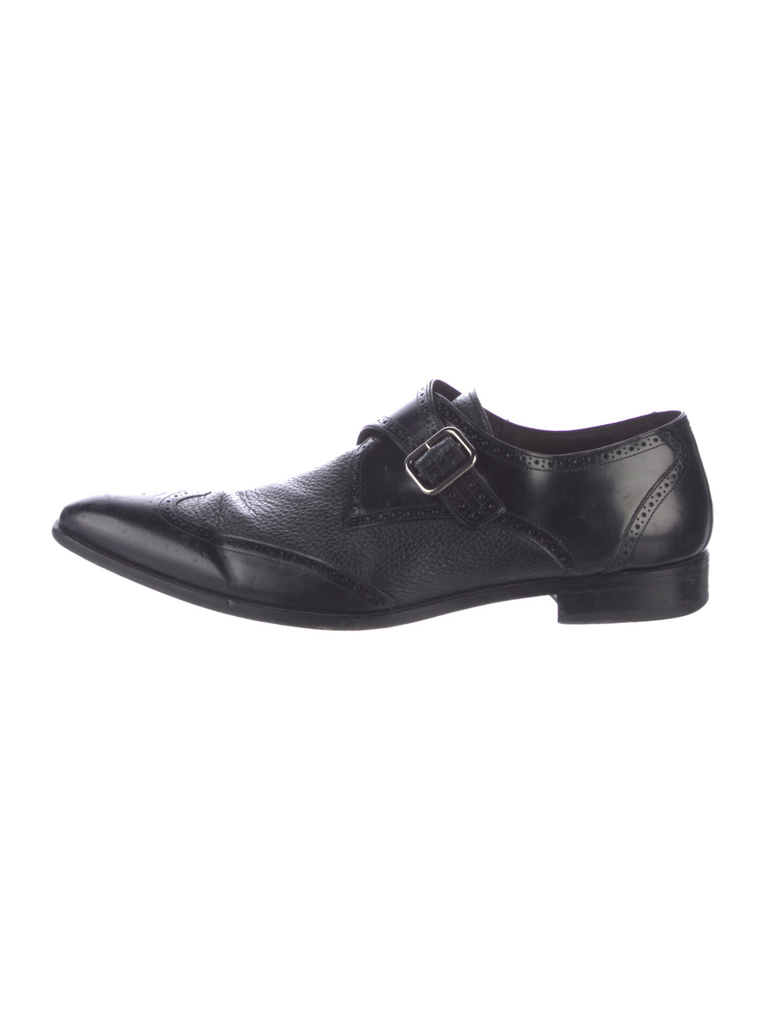 Mezlan Leather Eyelet Trim Monk Straps - Black Monk Straps, Shoes ...