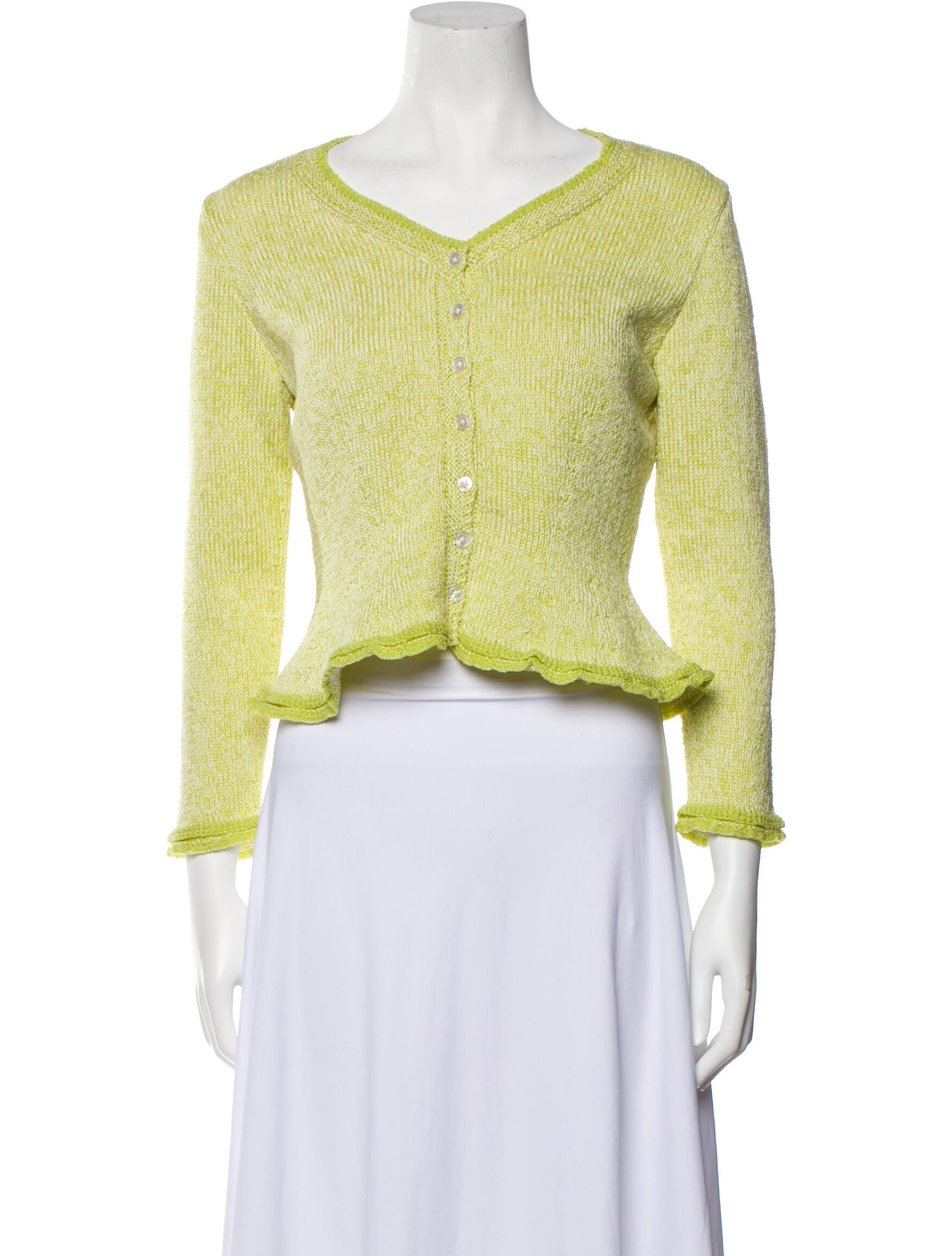 Marion Foale V-Neck Sweater - Green Knitwear, Clothing - WMFAO20070 ...