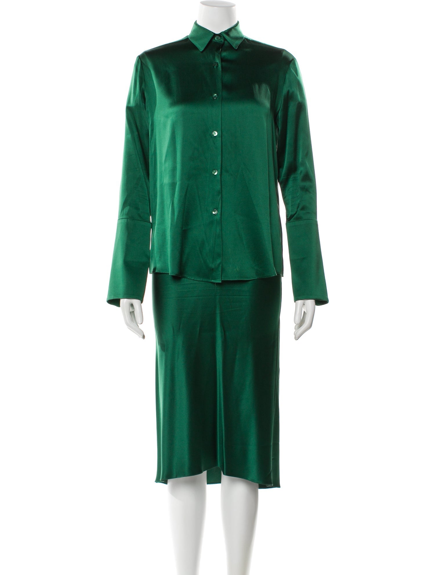 Michelle Farmer Silk Skirt Set - Green Suits and Sets, Clothing ...