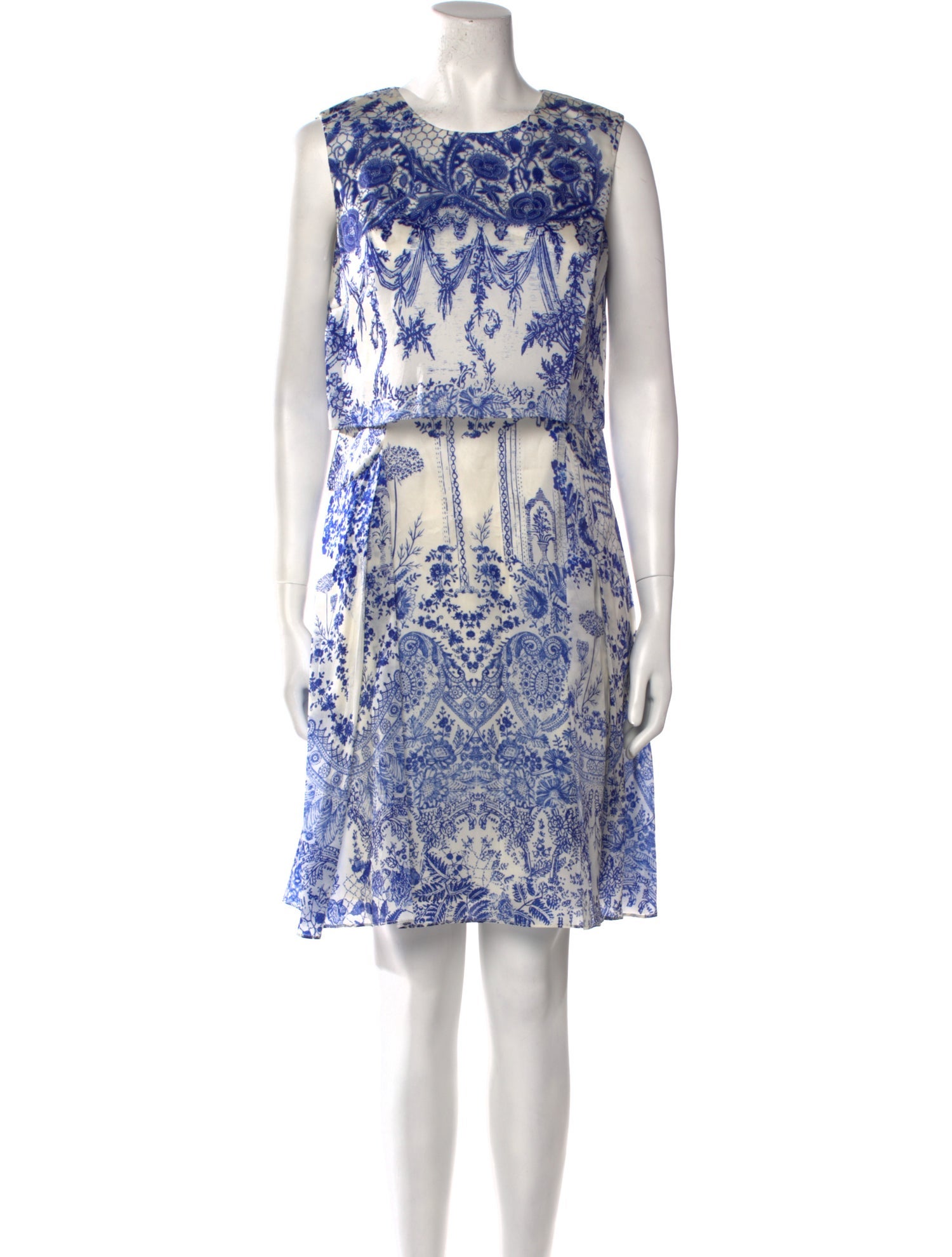 Marchesa Notte Silk Knee-Length Dress w/ Tags - Blue Dresses, Clothing ...