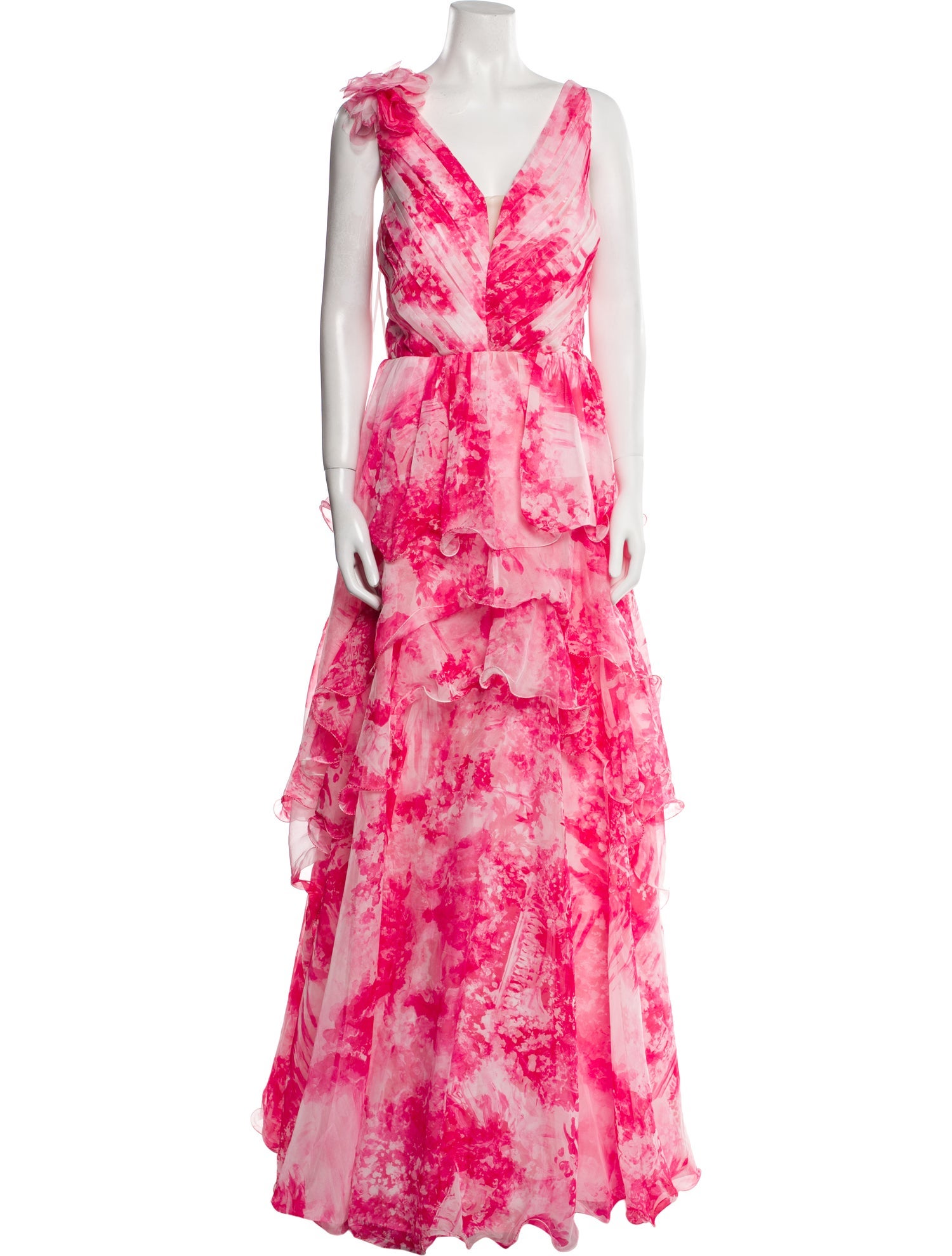 Marchesa Notte Printed Long Dress - Pink Dresses, Clothing - WMH36182 ...