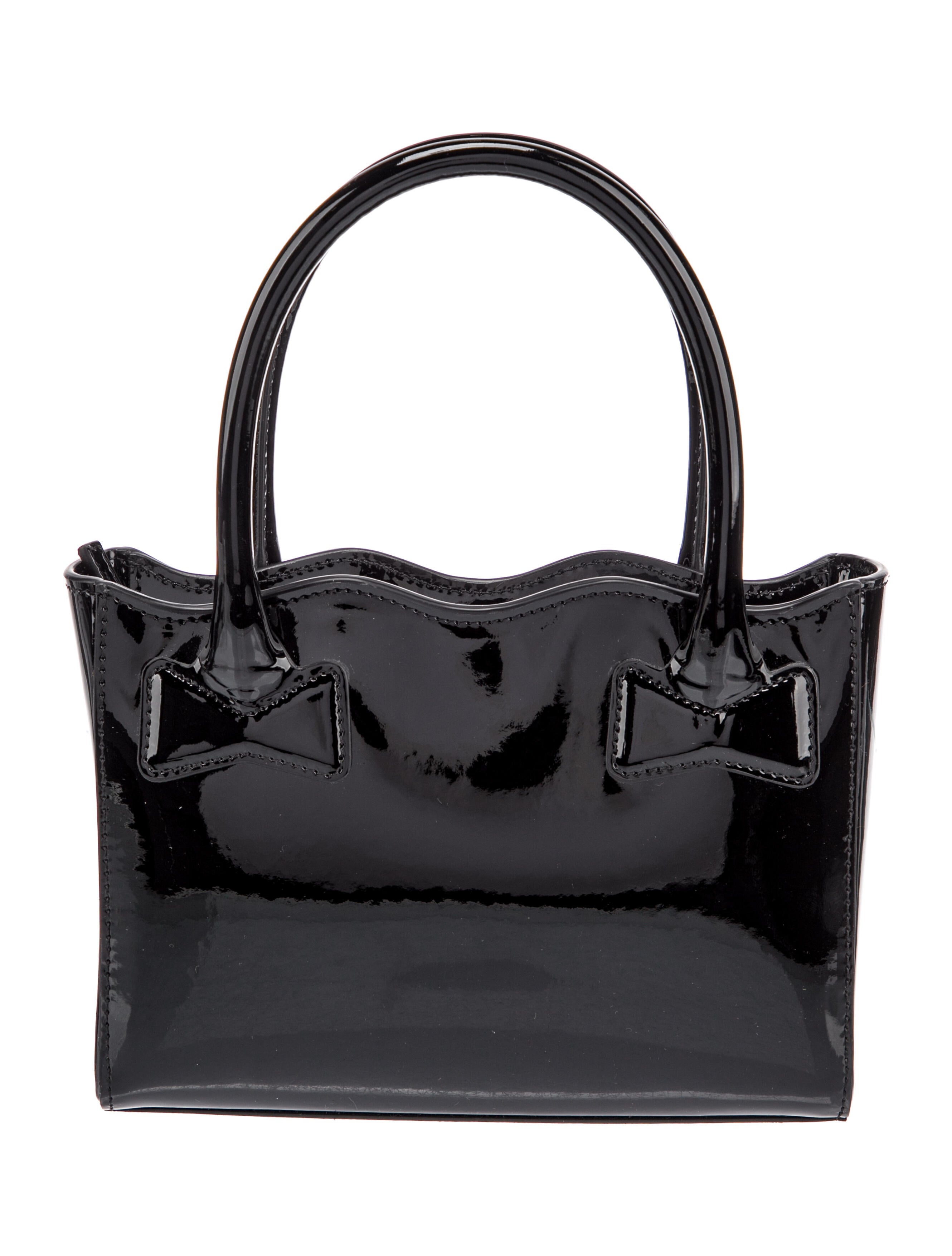 Mach & Mach Patent Leather Handle Bag - Black Handle Bags, Handbags ...