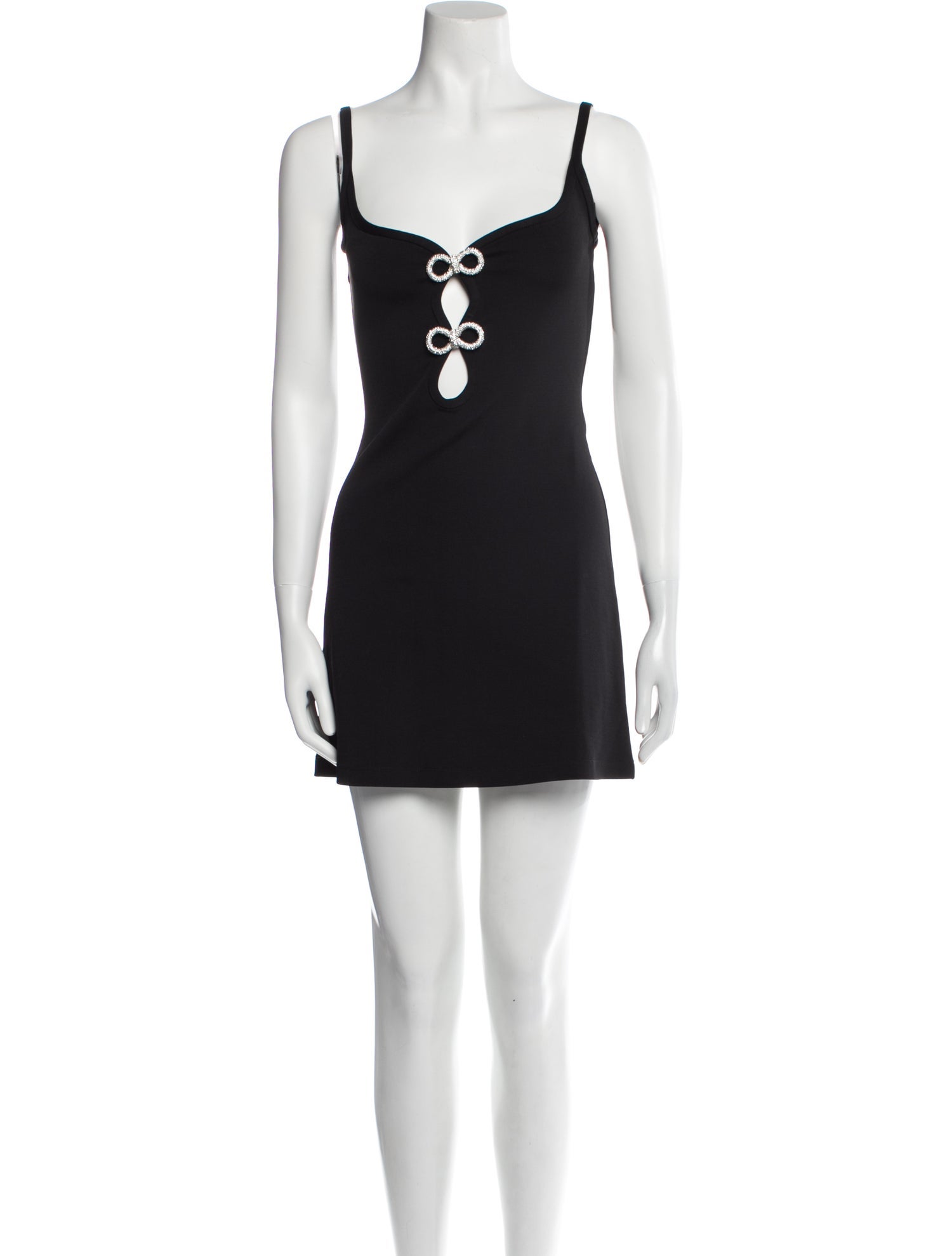 Mach & Mach Square Neckline Mini Dress - Black Dresses, Clothing ...