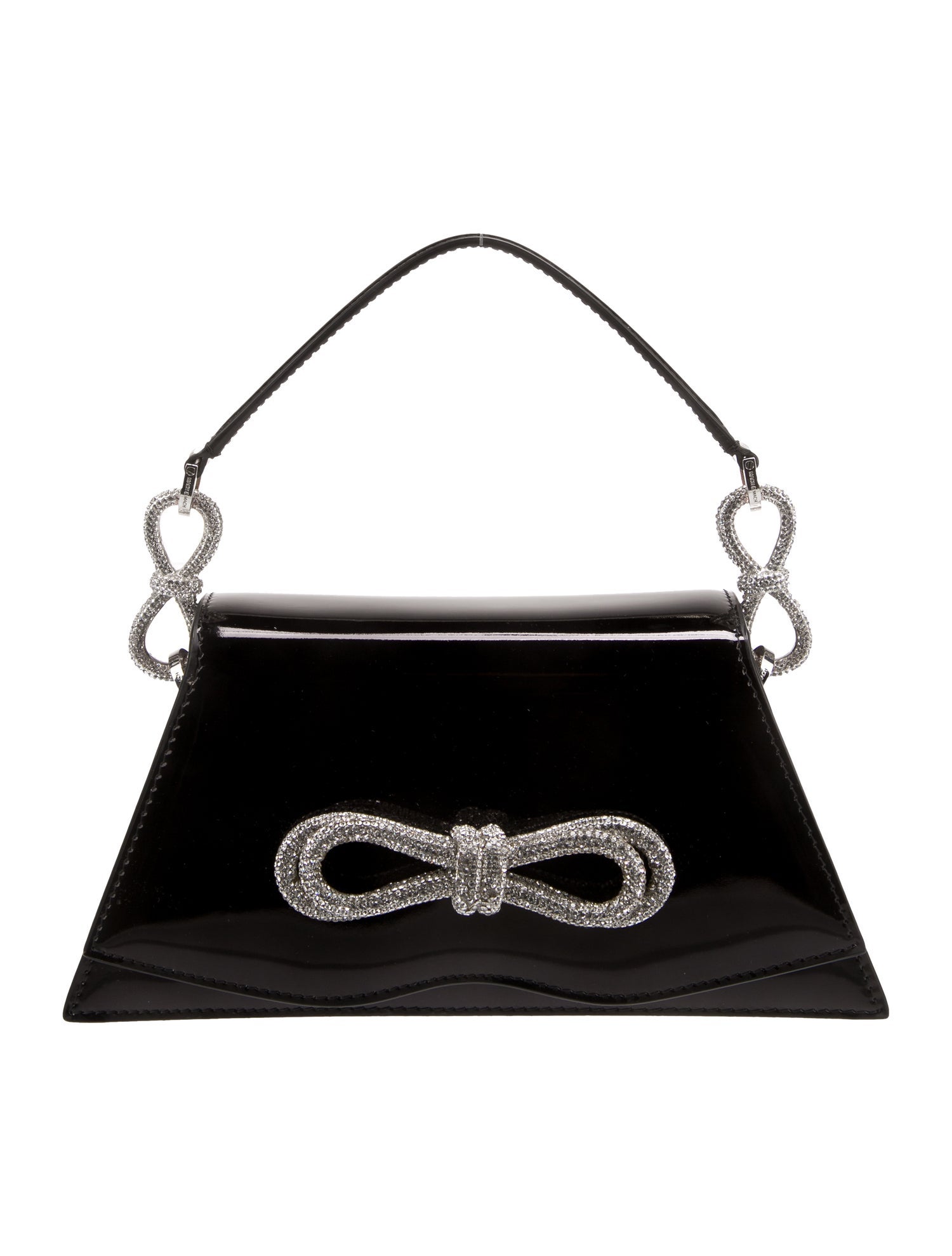 Mach & Mach PAtent Leather Evening Bag - Black Evening Bags, Handbags ...