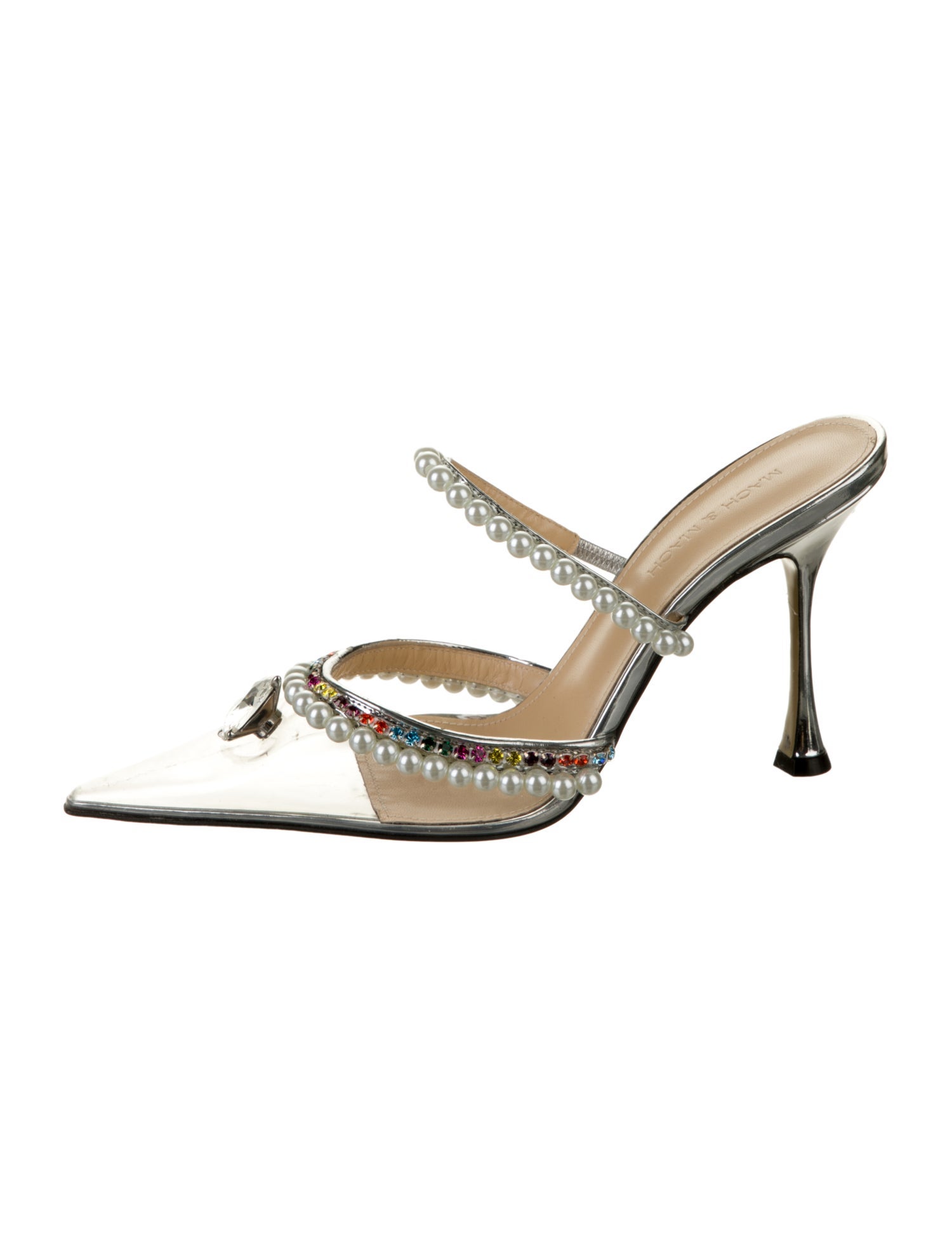 Mach & Mach PVC Crystal Embellishments Mules - Black Pumps, Shoes ...