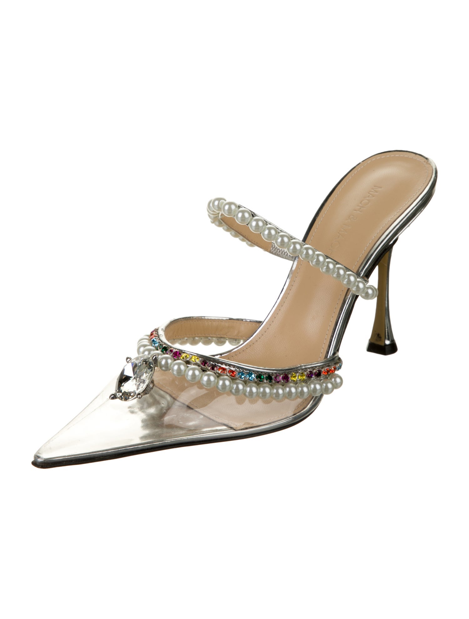 Mach & Mach PVC Crystal Embellishments Mules - Black Pumps, Shoes ...