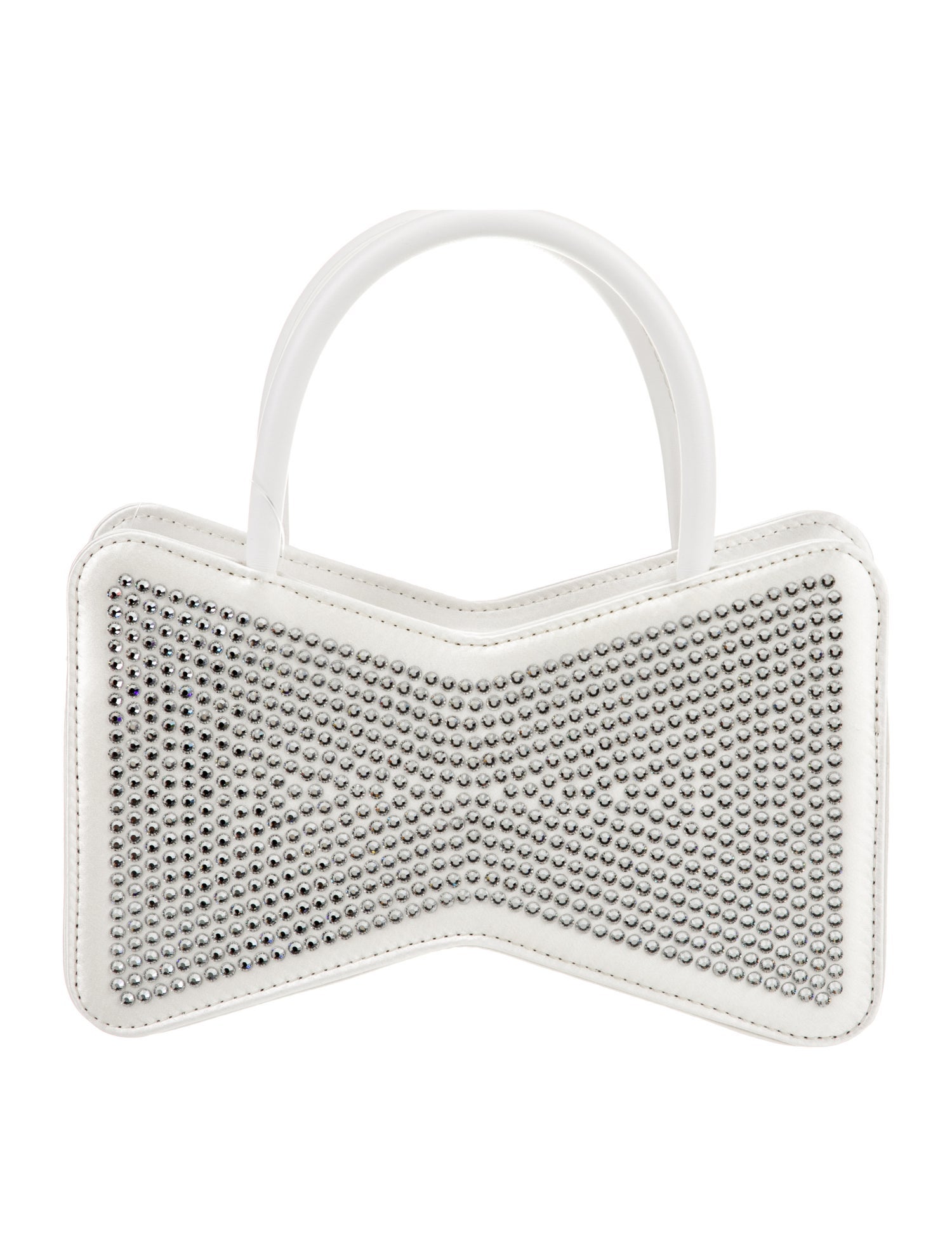 Mach & Mach Satin Top Handle Bag - White Handle Bags, Handbags ...