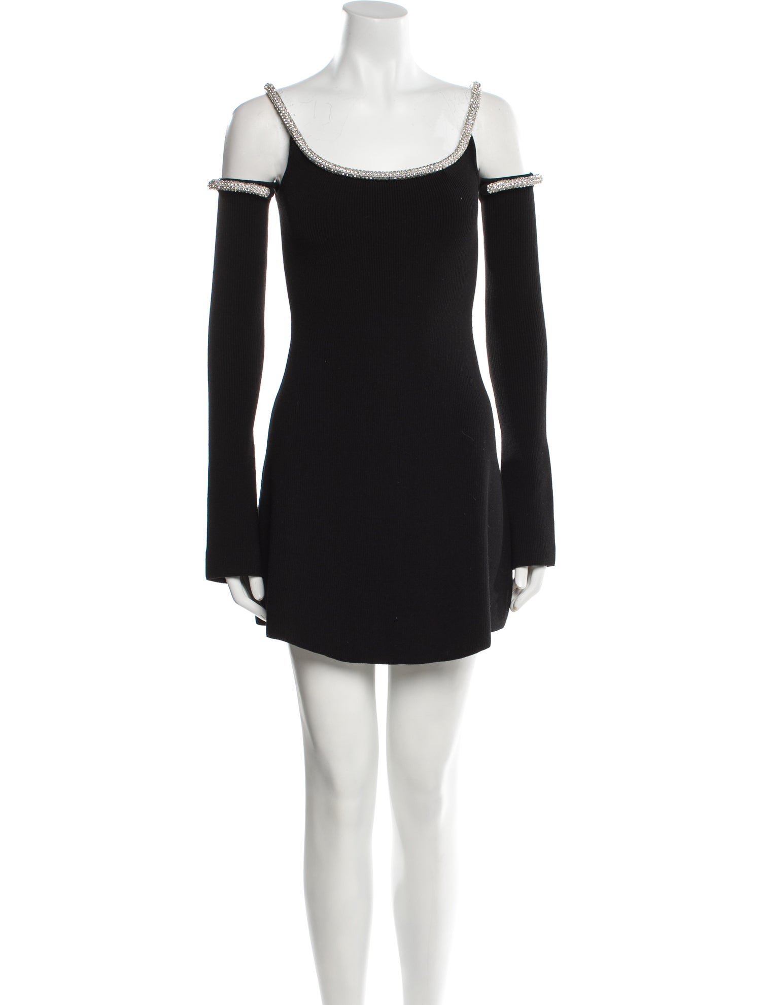 Mach & Mach Square Neckline Mini Dress - Black Dresses, Clothing ...