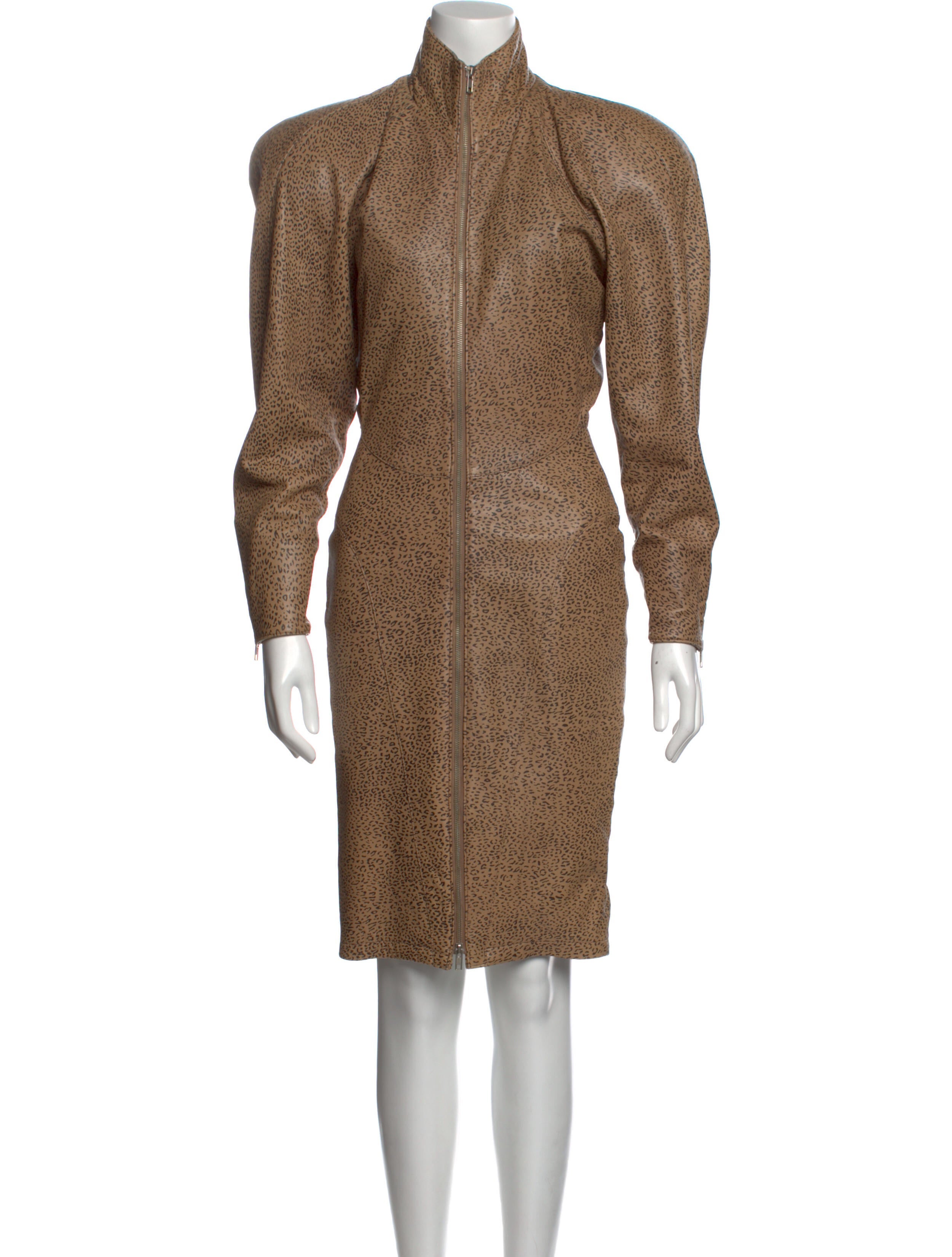 Michael Hoban North Beach Leather Midi Length Dress - Neutrals Dresses ...