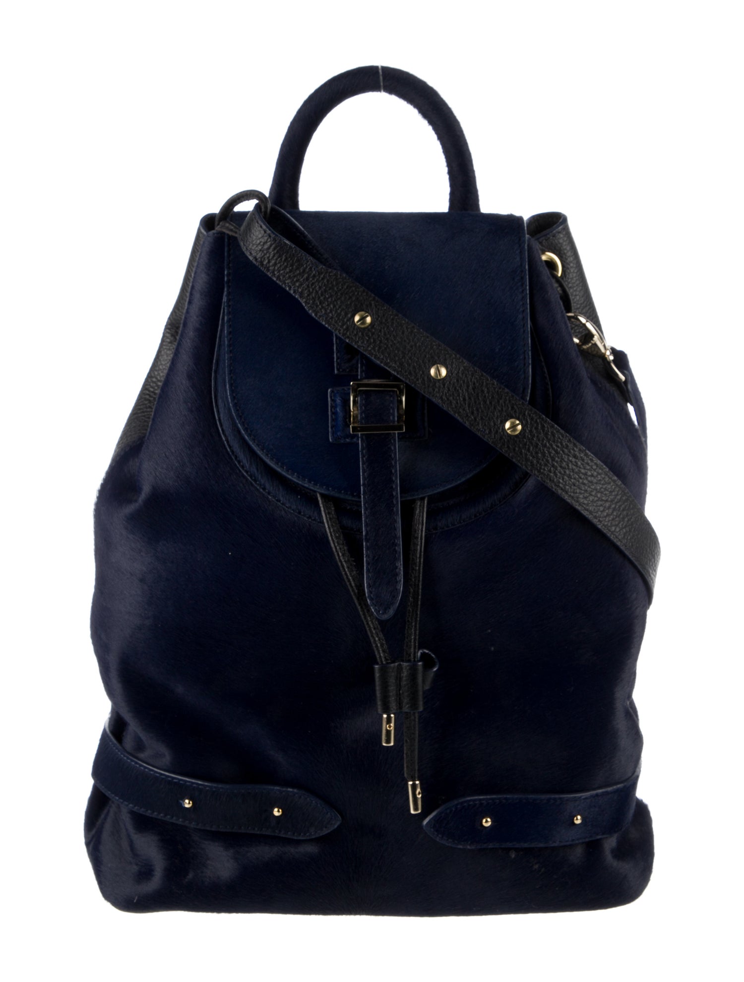 Meli Melo Calf-Hair Trimmed Leather Backpack - Blue Backpacks, Handbags ...