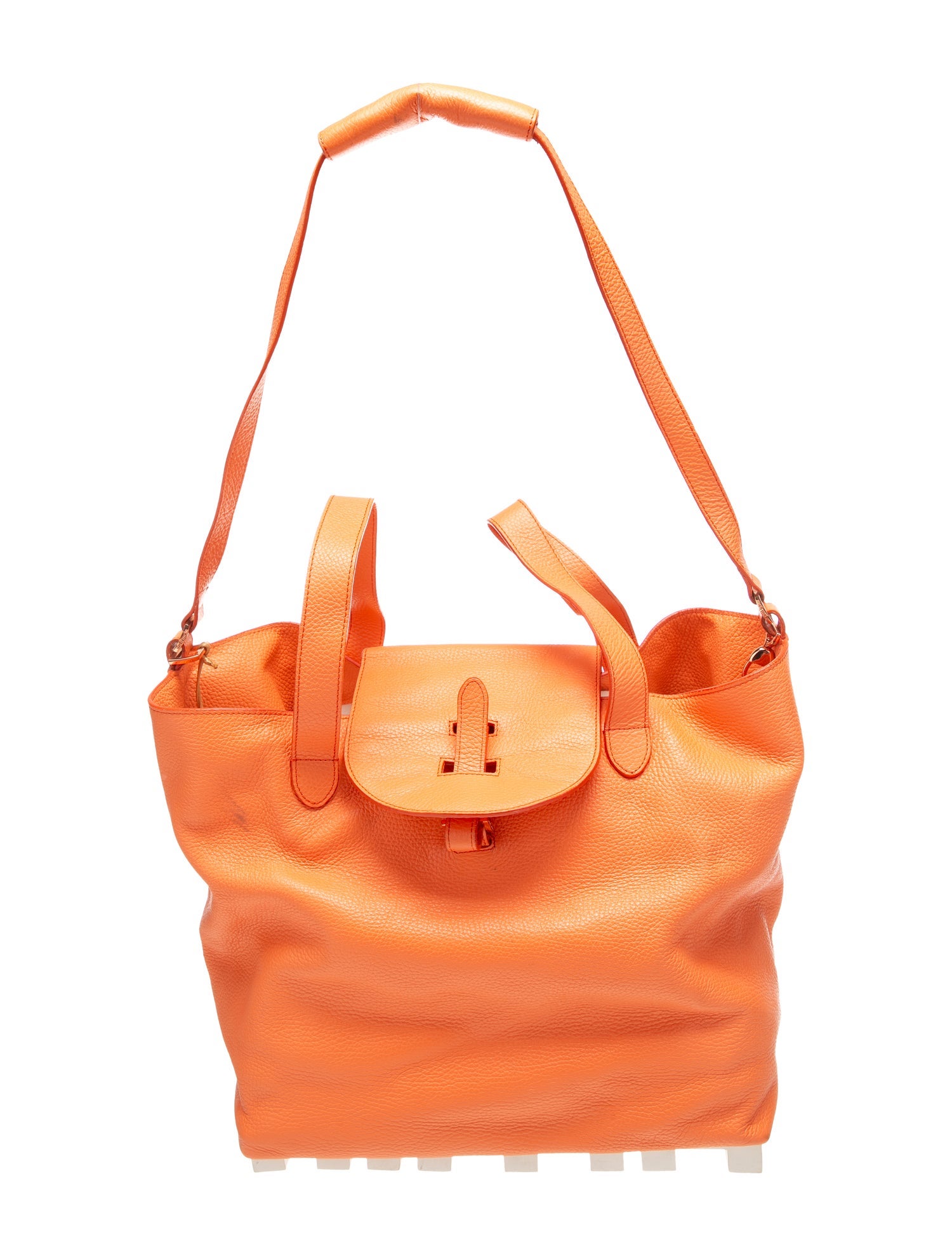 Meli Melo Leather Top Handle Bag - Orange Handle Bags, Handbags ...