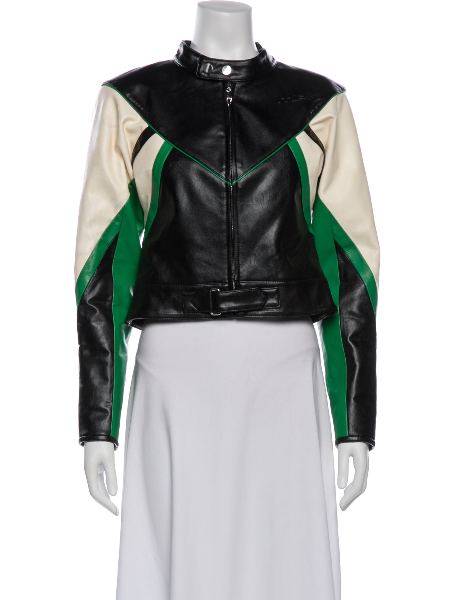 Miaou Graphic Print Biker Jacket - Black Jackets, Clothing - WMIAO31276 ...