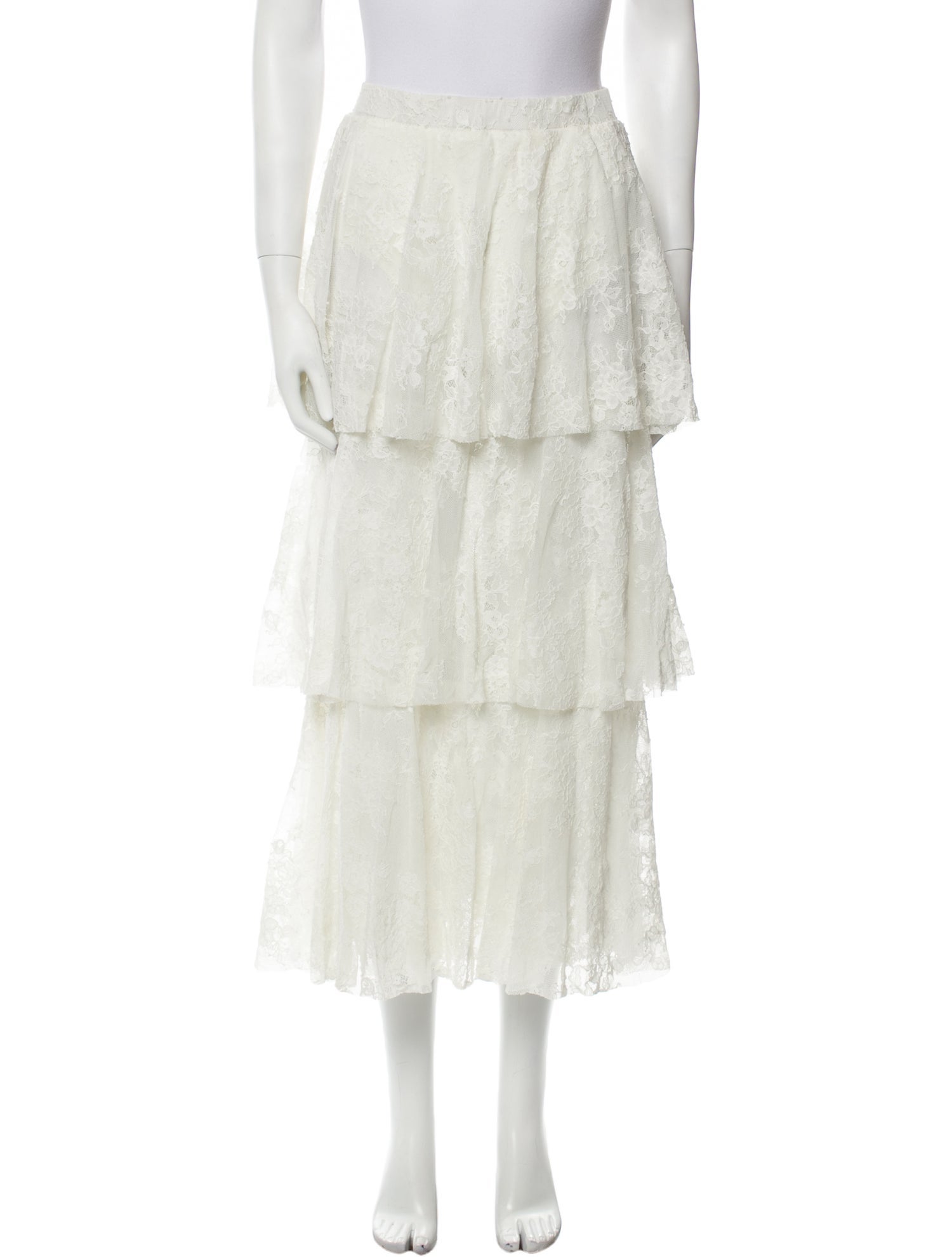 Michael Costello x Revolve Ruffle Embellishment Midi Length Skirt w ...