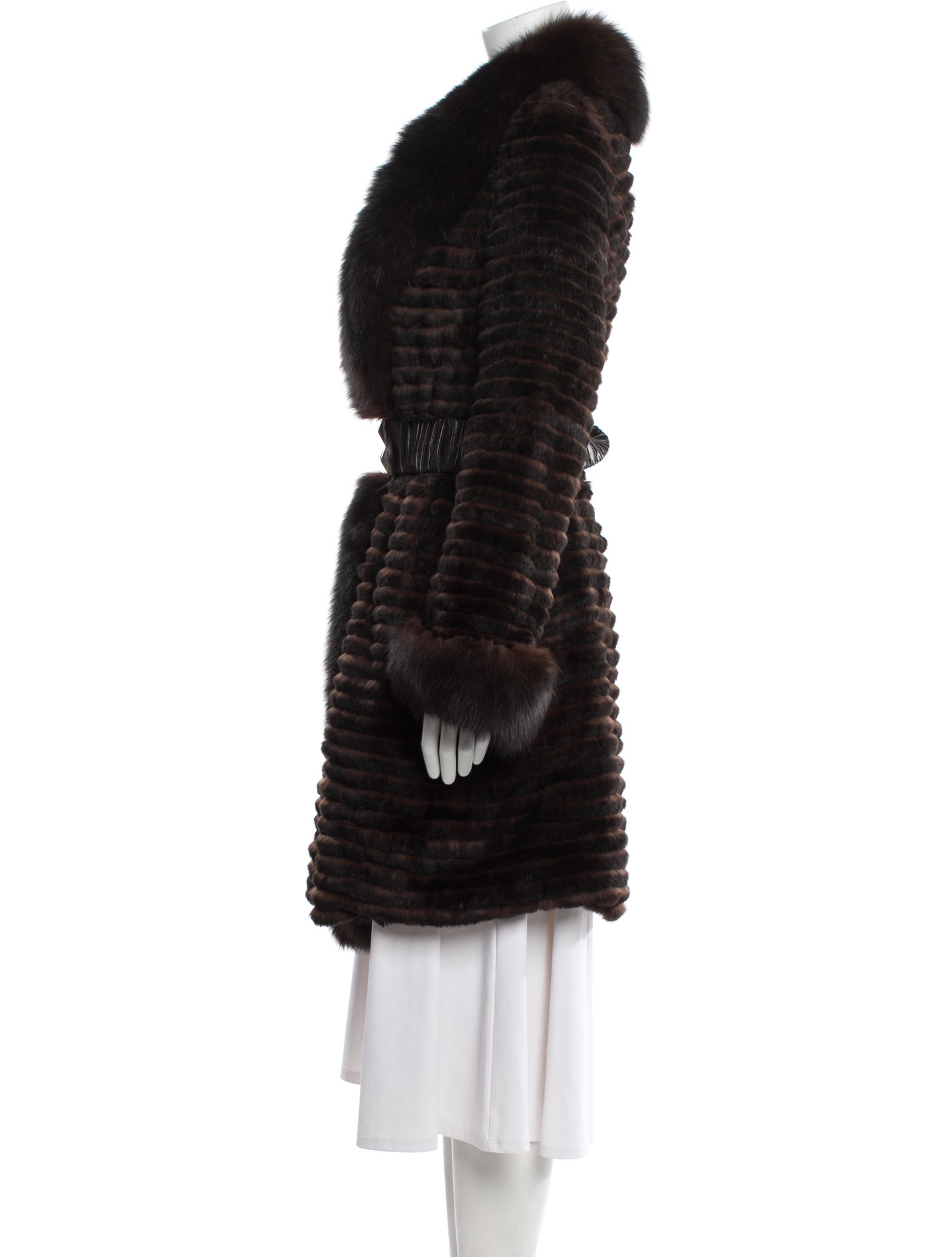 Michaela Furs Fox Fur Coat - Black Coats, Clothing - WMIHS20008 | The ...