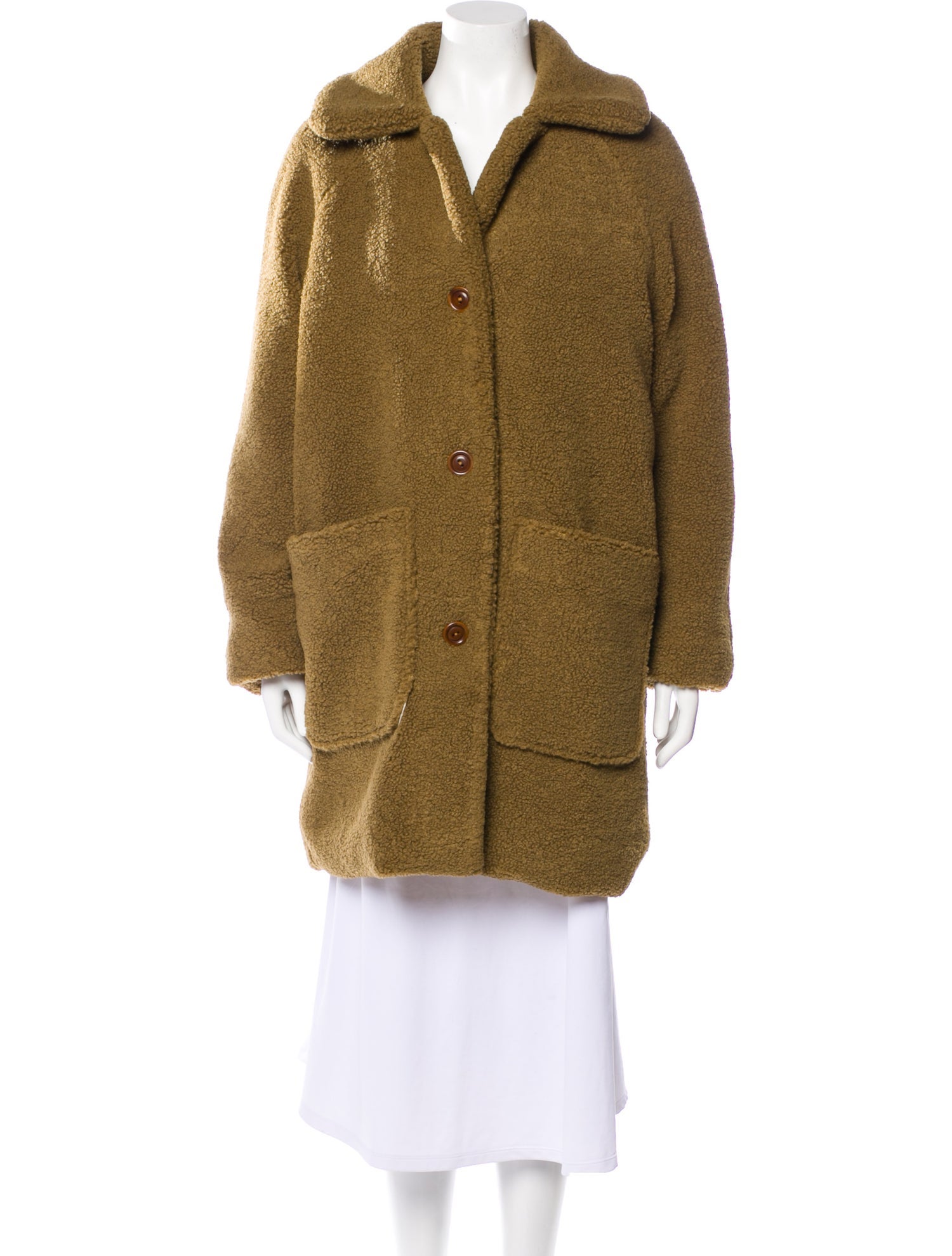 Alex Mill Faux Fur Coat - Green Coats, Clothing - WMILL26297 | The RealReal