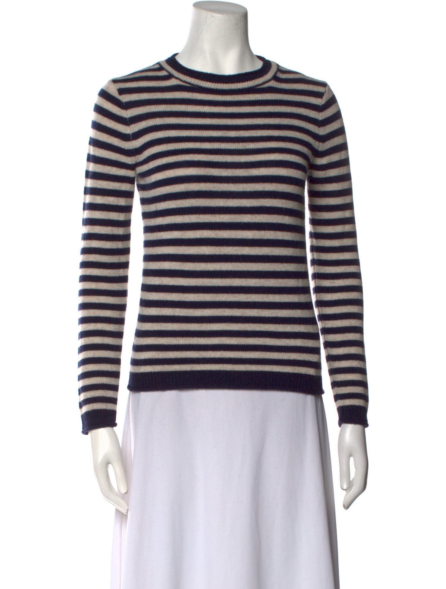 Veronica Beard Striped Crew Neck Sweater - Black Knitwear, Clothing ...