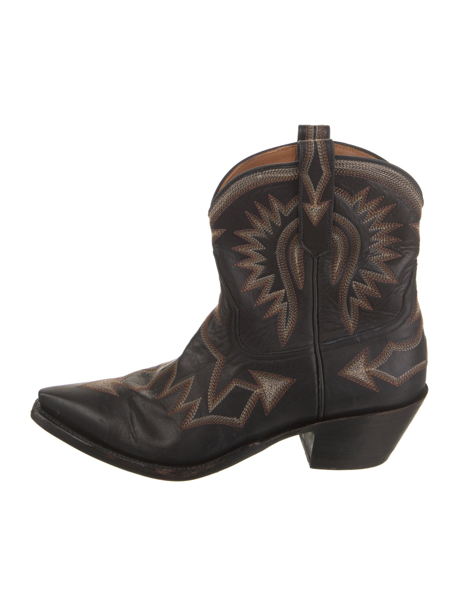 Miron Crosby Leather Printed Western Boots - Black Boots, Shoes ...
