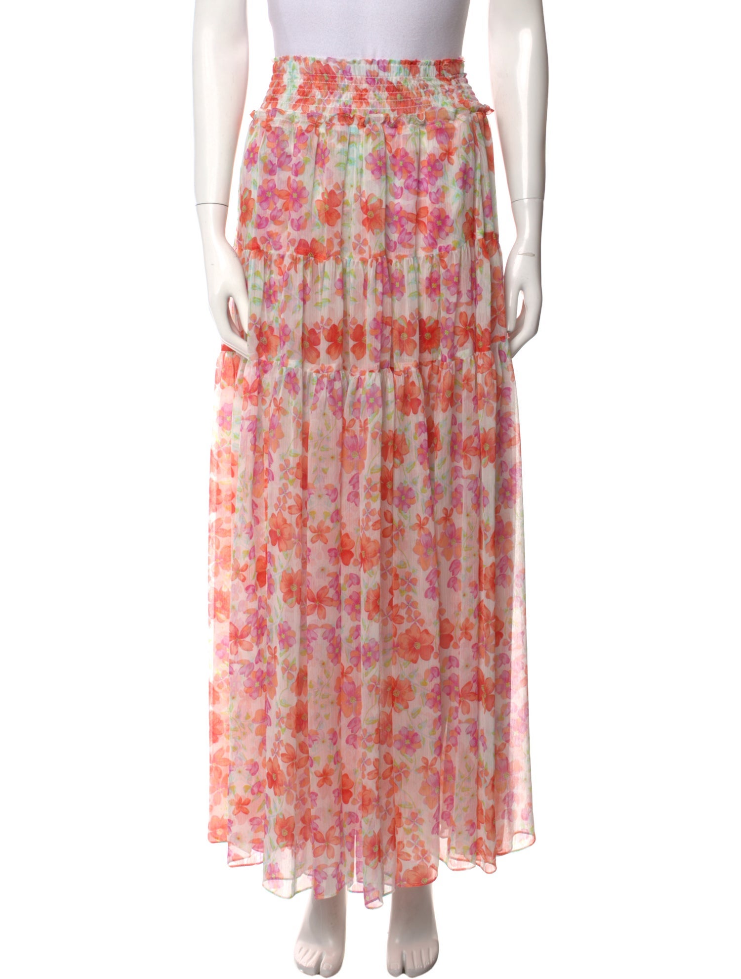 MISA Los Angeles Floral Print Long Skirt - Pink Skirts, Clothing ...