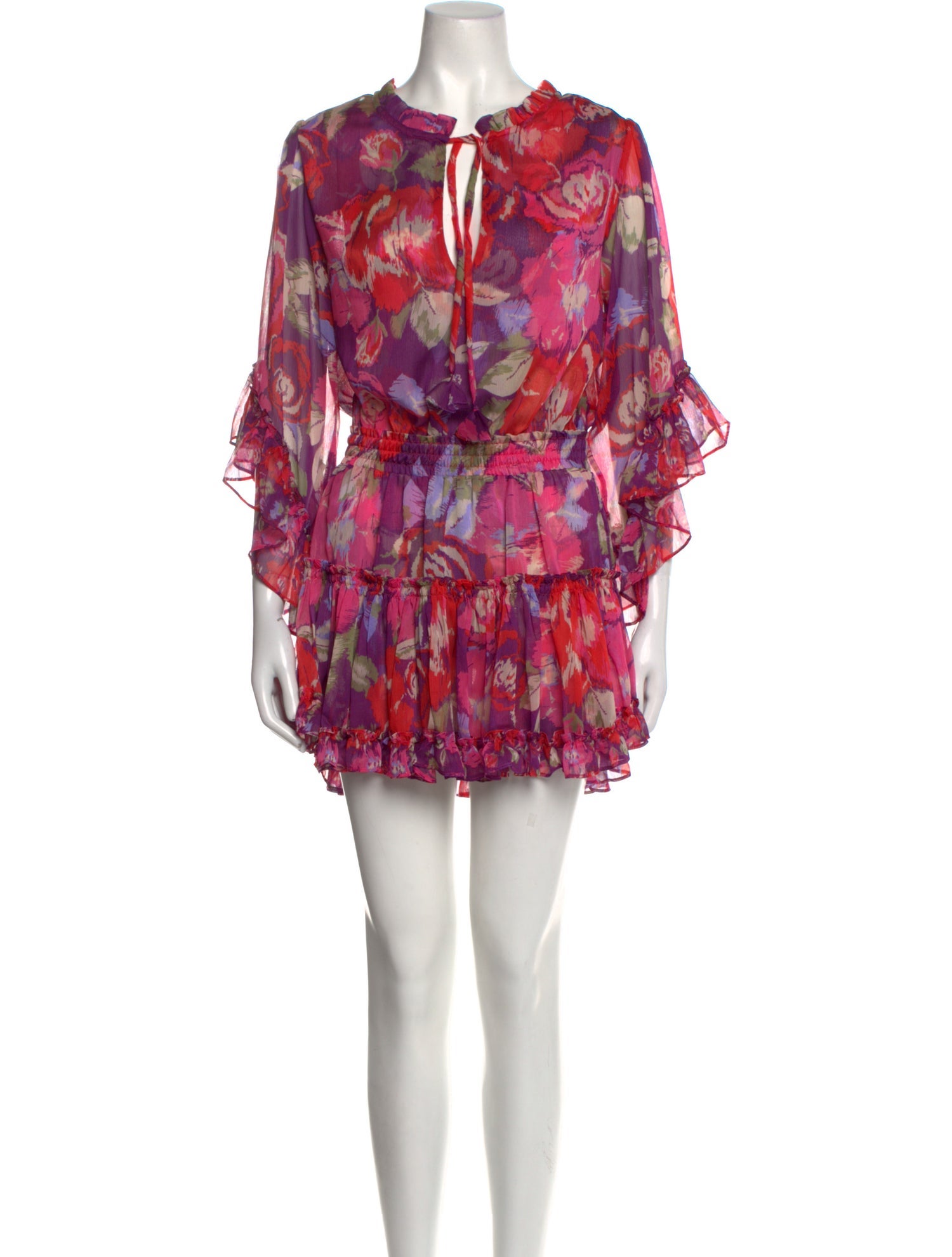 MISA Los Angeles Floral Print Mini Dress - Purple Dresses, Clothing ...